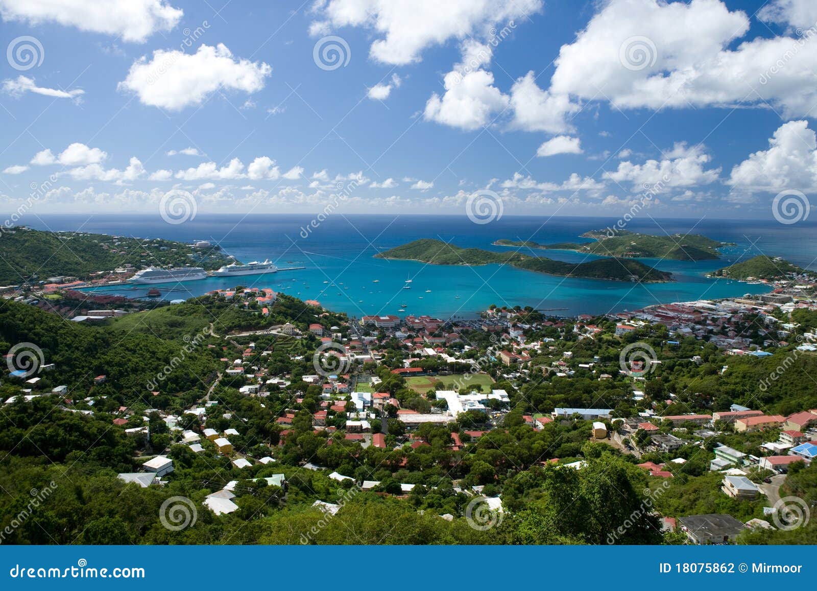 Aerial View of the Island of St Thomas, USVI. Stock Photo - Image of ...