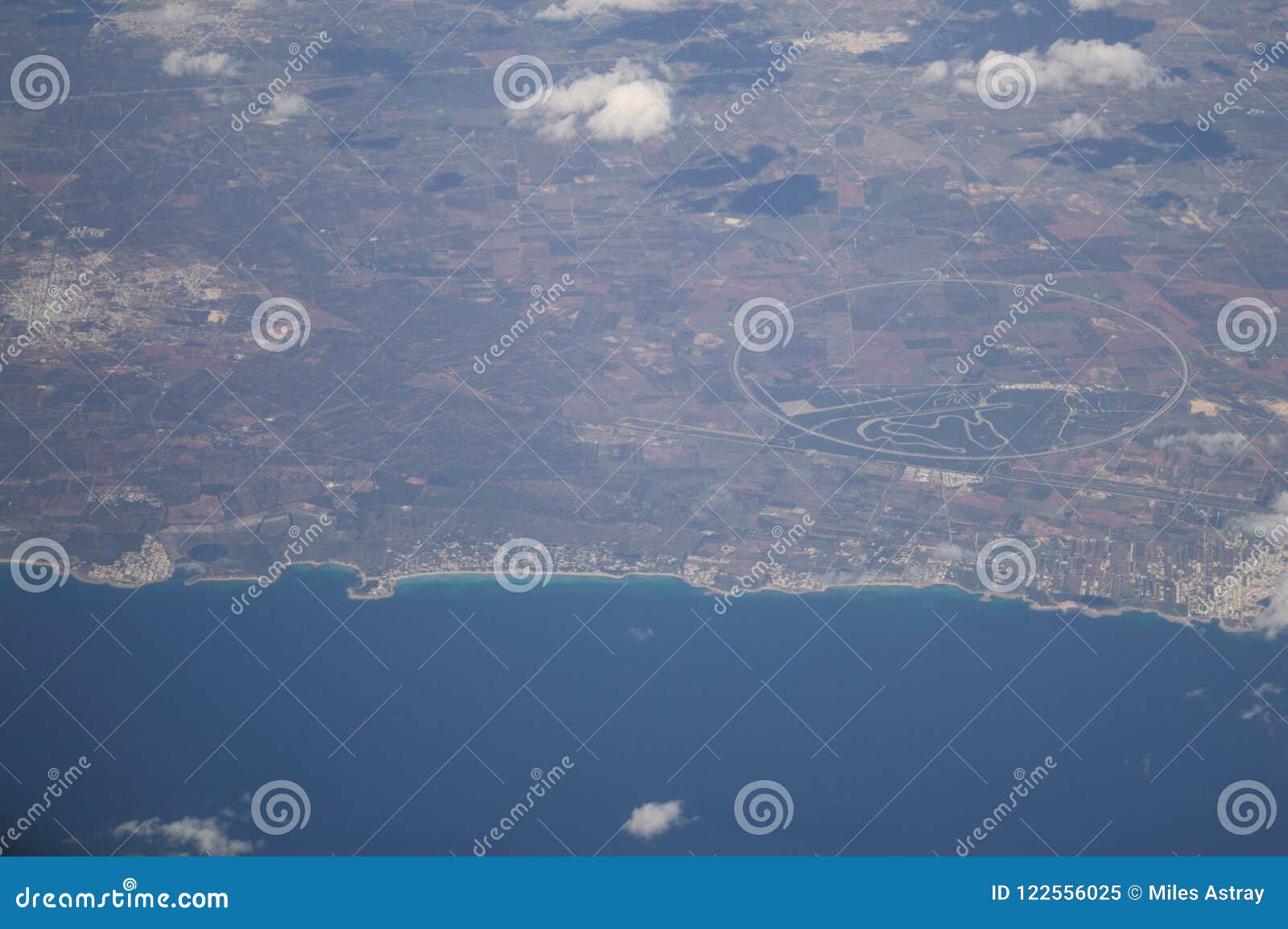 Aerial View of Italian Coastline Seen from Plane in Flight Stock Image ...