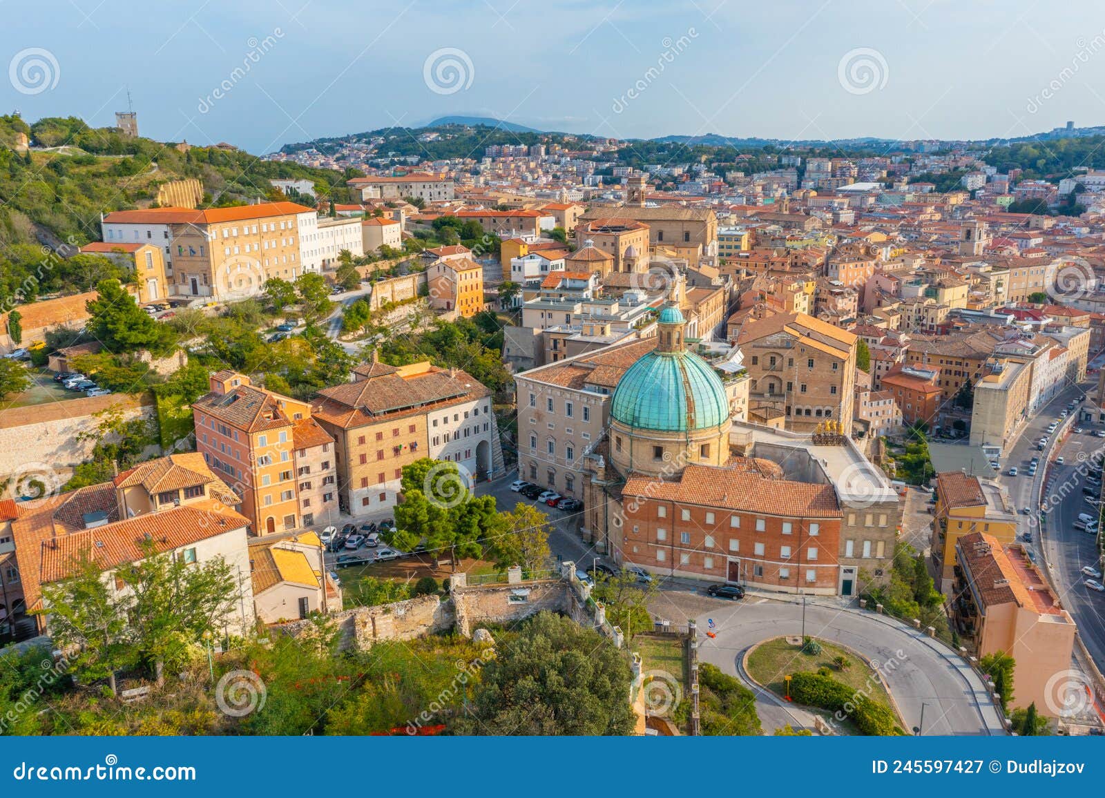 Aerial View of Italian Town Ancona Stock Image - Image of history ...