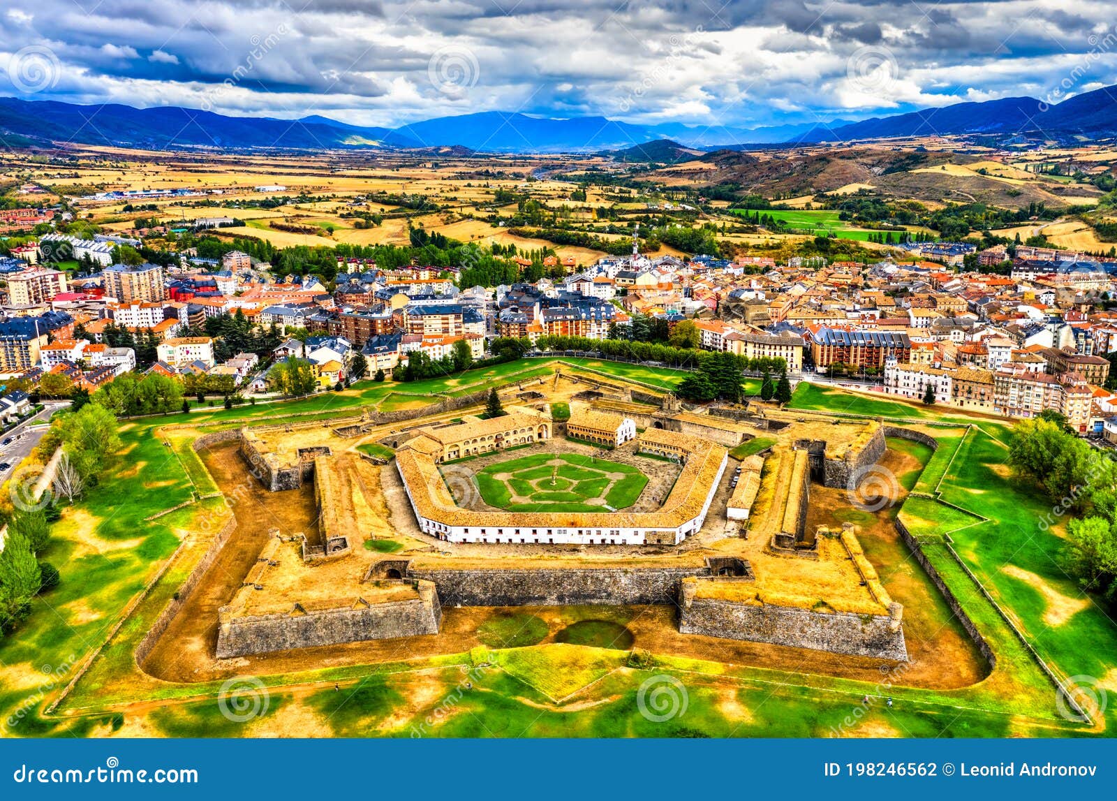 Aerial View Jaca Citadel in Spain Stock Photo - Image of jaca, aragon ...