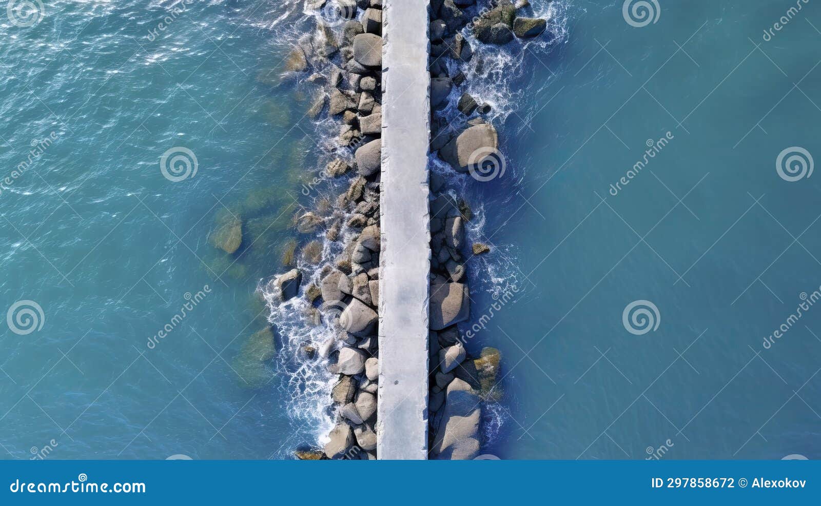 Aerial View of a Jetty in the Middle of the Sea Generative AI Stock ...