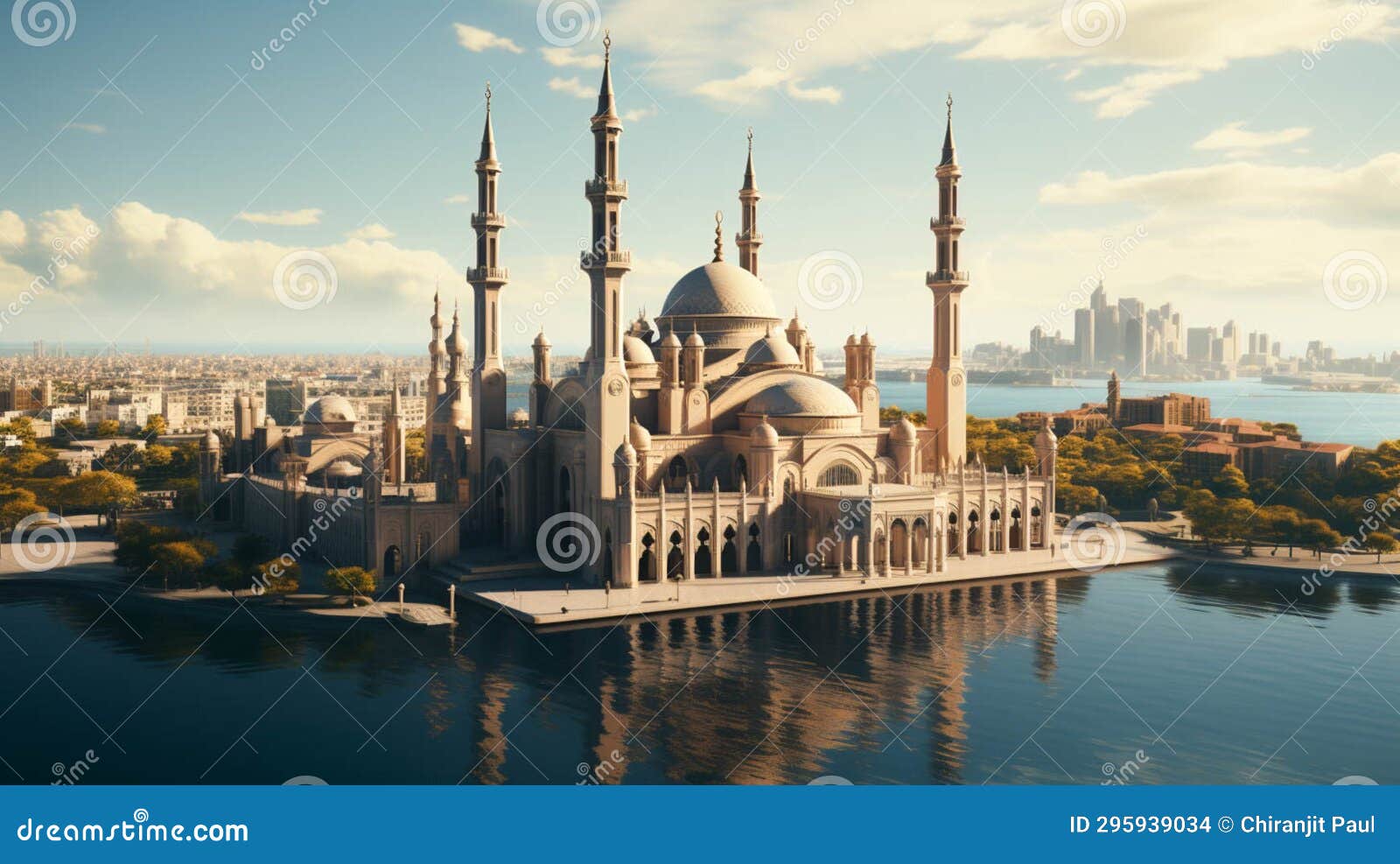 Aerial View of Jumeirah Mosque Stock Illustration - Illustration of ...