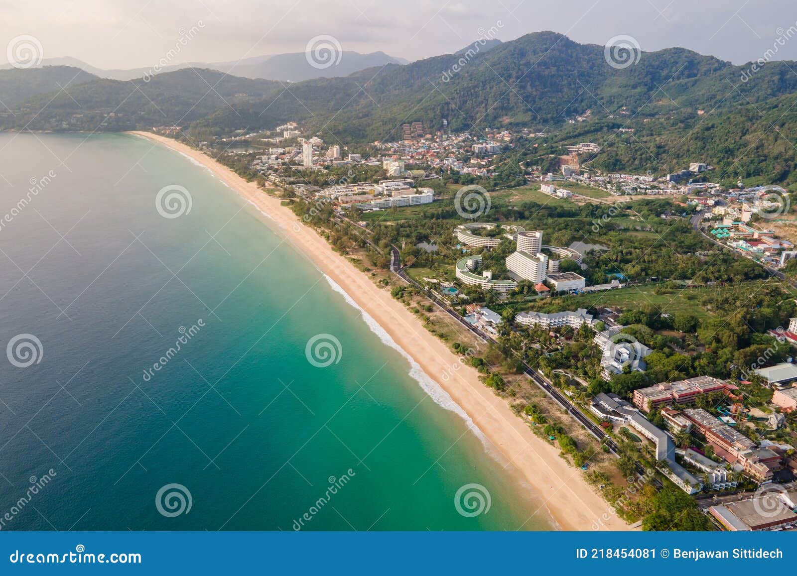 Aerial View Of Karon Beach In Phuket Thailand Stock Image Image Of