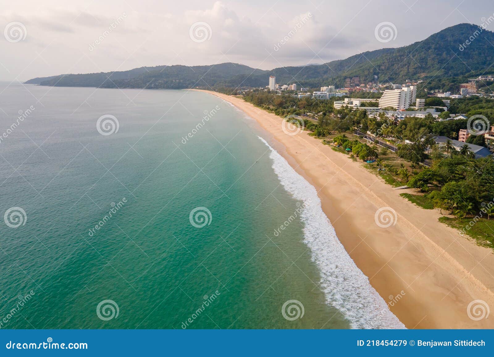 Aerial View Of Karon Beach In Phuket Thailand Stock Image Image Of