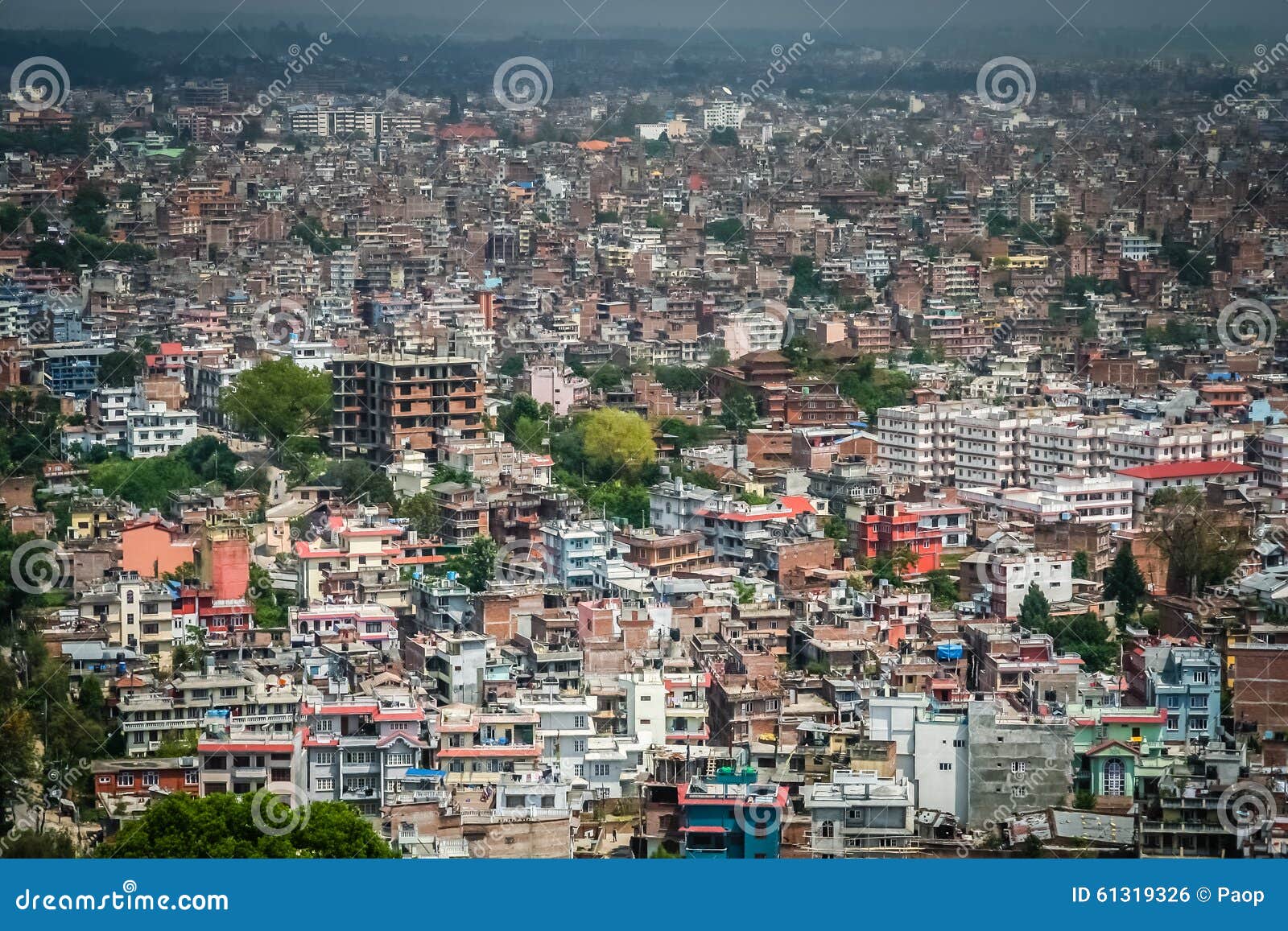 Aerial view of Kathmandu stock photo. Image of buildings - 61319326
