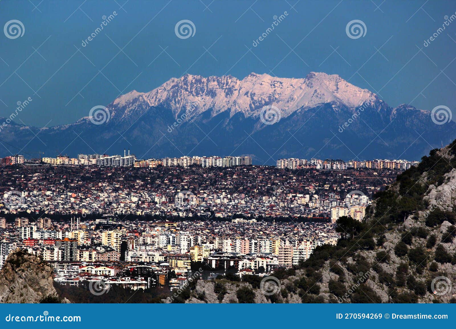 Aerial View of Kepez District in Antalya, Turkey Stock Image - Image of ...