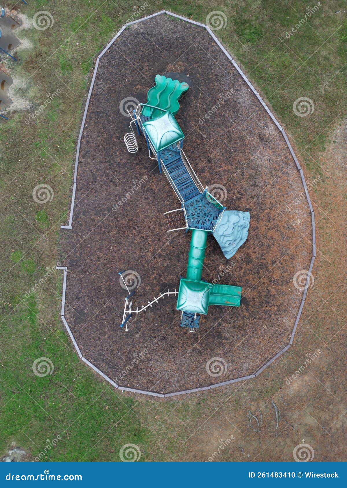 Aerial View of Kids Playground with Slides Stock Photo - Image of game ...