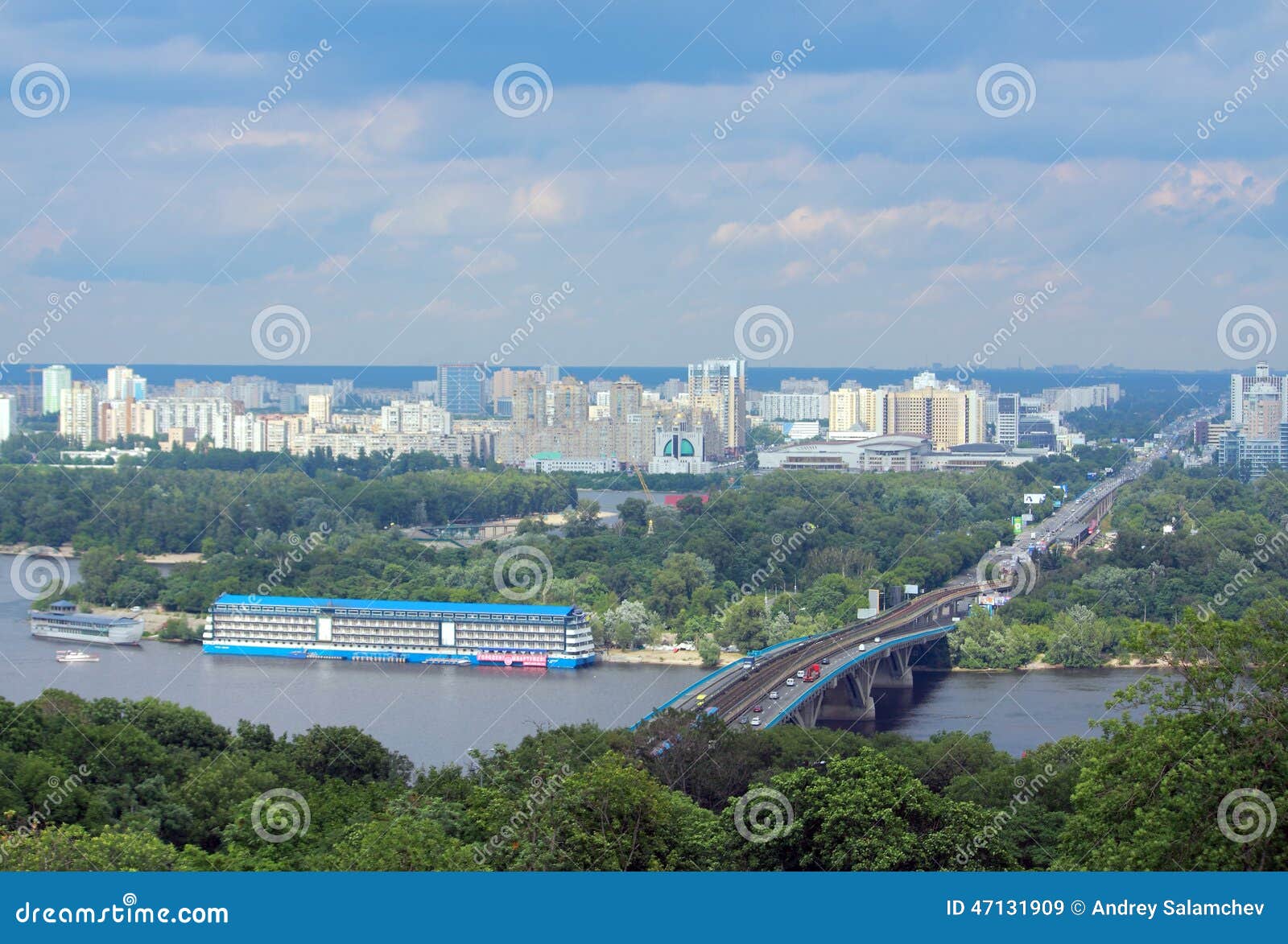 Aerial View of Kiev, Ukraine Stock Image - Image of dnieper, road: 47131909