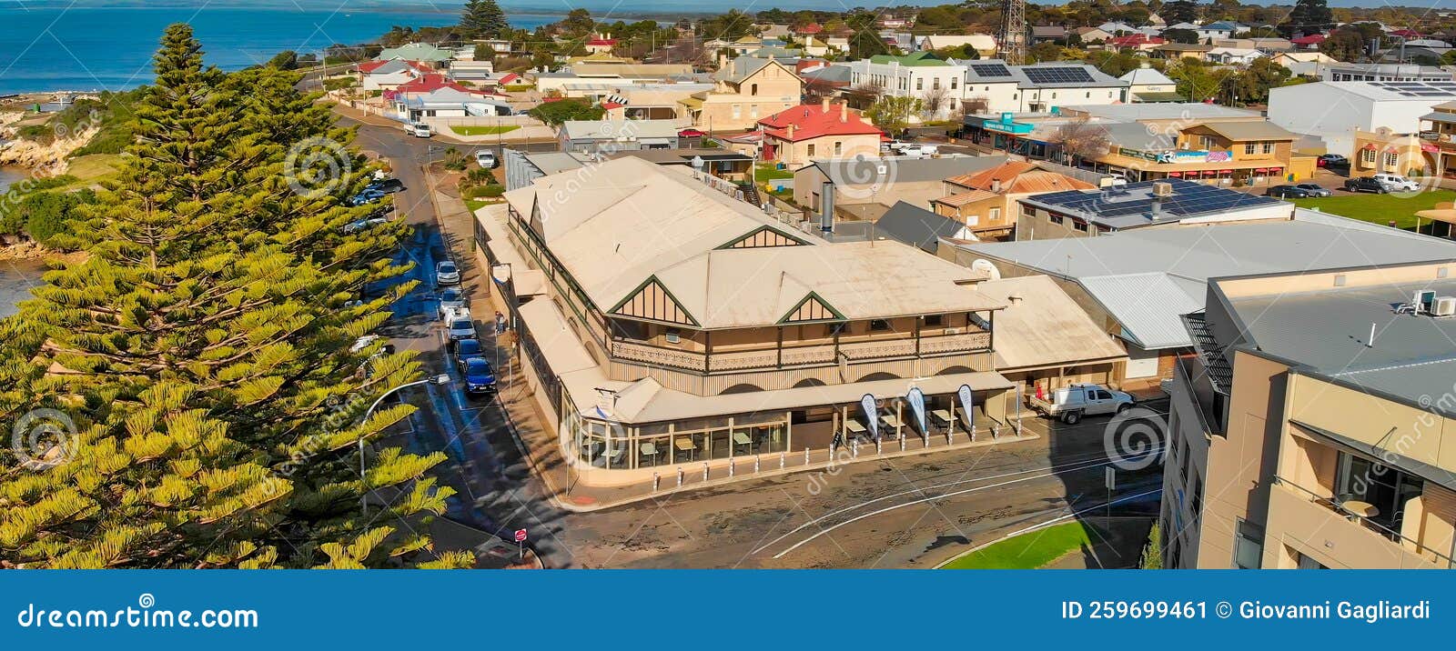 Aerial View of Kingscote, Kangaroo Island Stock Image - Image of water ...