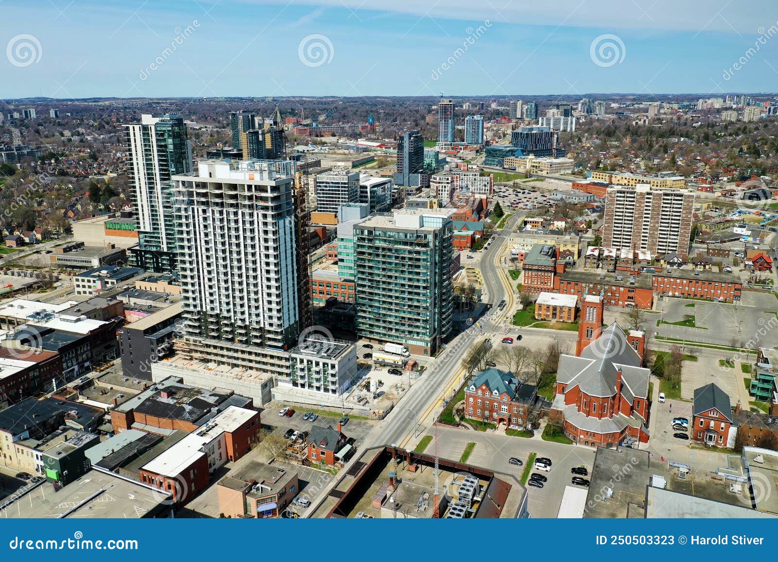 Aerial View of Kitchener, Ontario, Canada in Spring Stock Image - Image ...