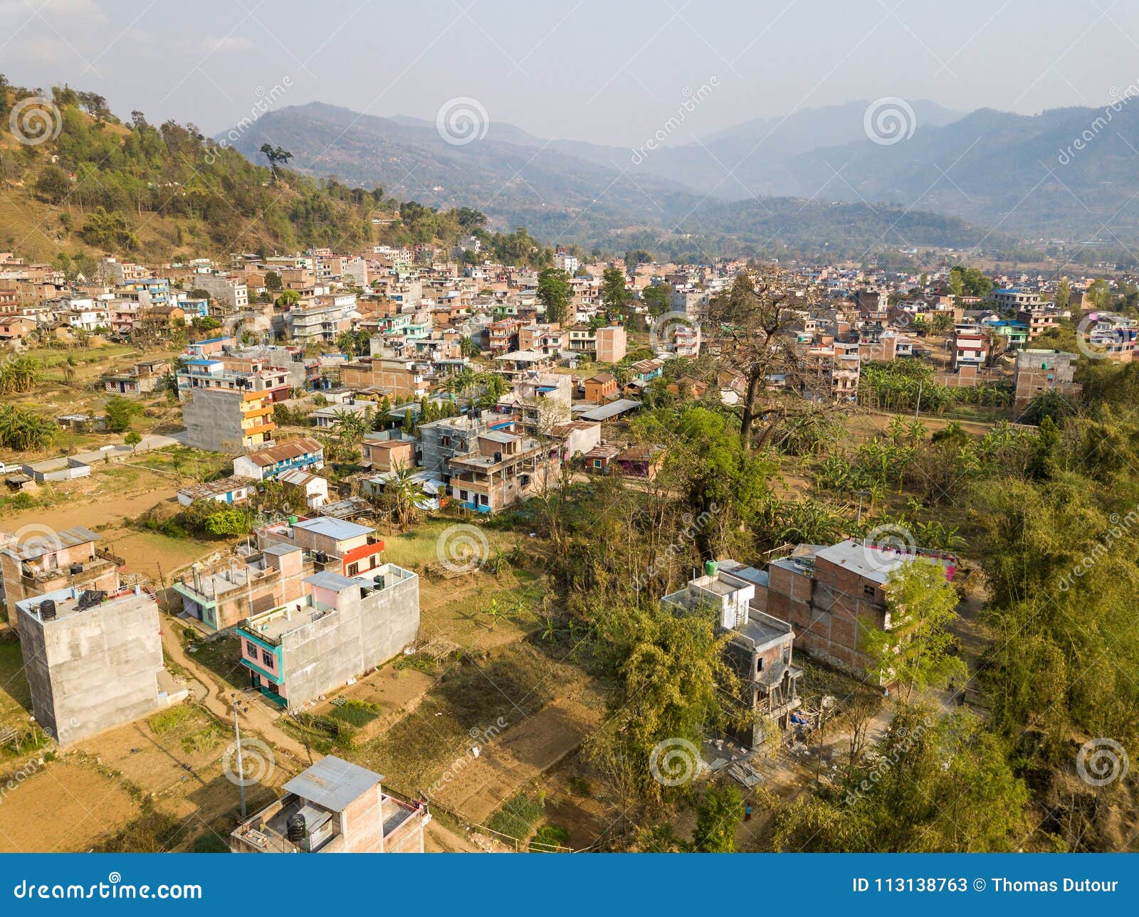 Aerial View of Kusma in Nepal Stock Image - Image of nepal, kushma ...