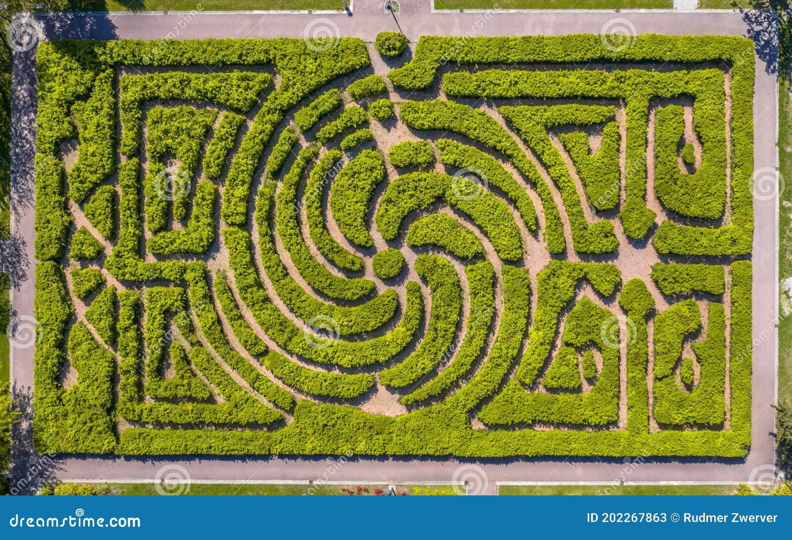 Aerial view of Labyrinth stock image. Image of nature - 202267863