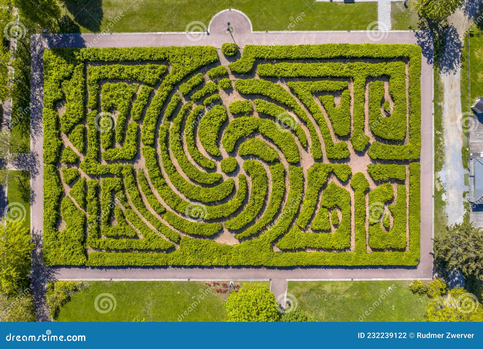 Aerial view of Labyrinth stock photo. Image of bush - 232239122