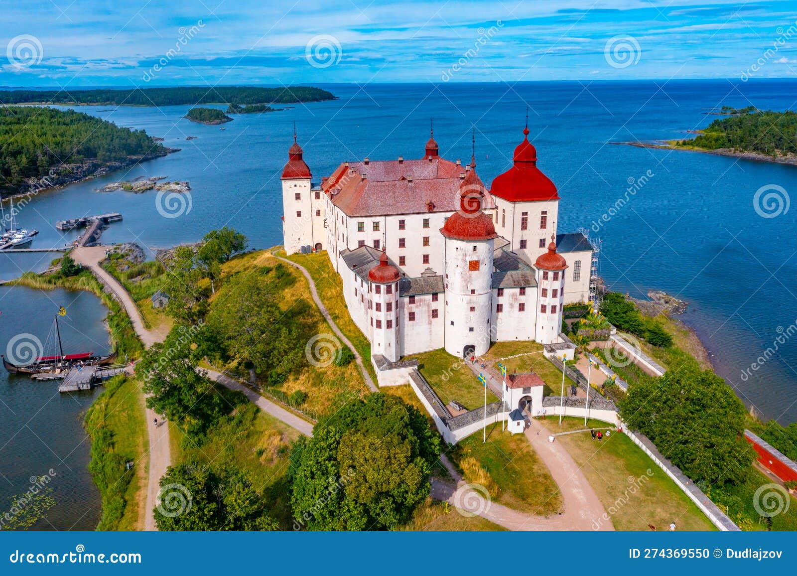 Aerial View of Lacko Castle in Sweden Stock Photo - Image of aerial ...