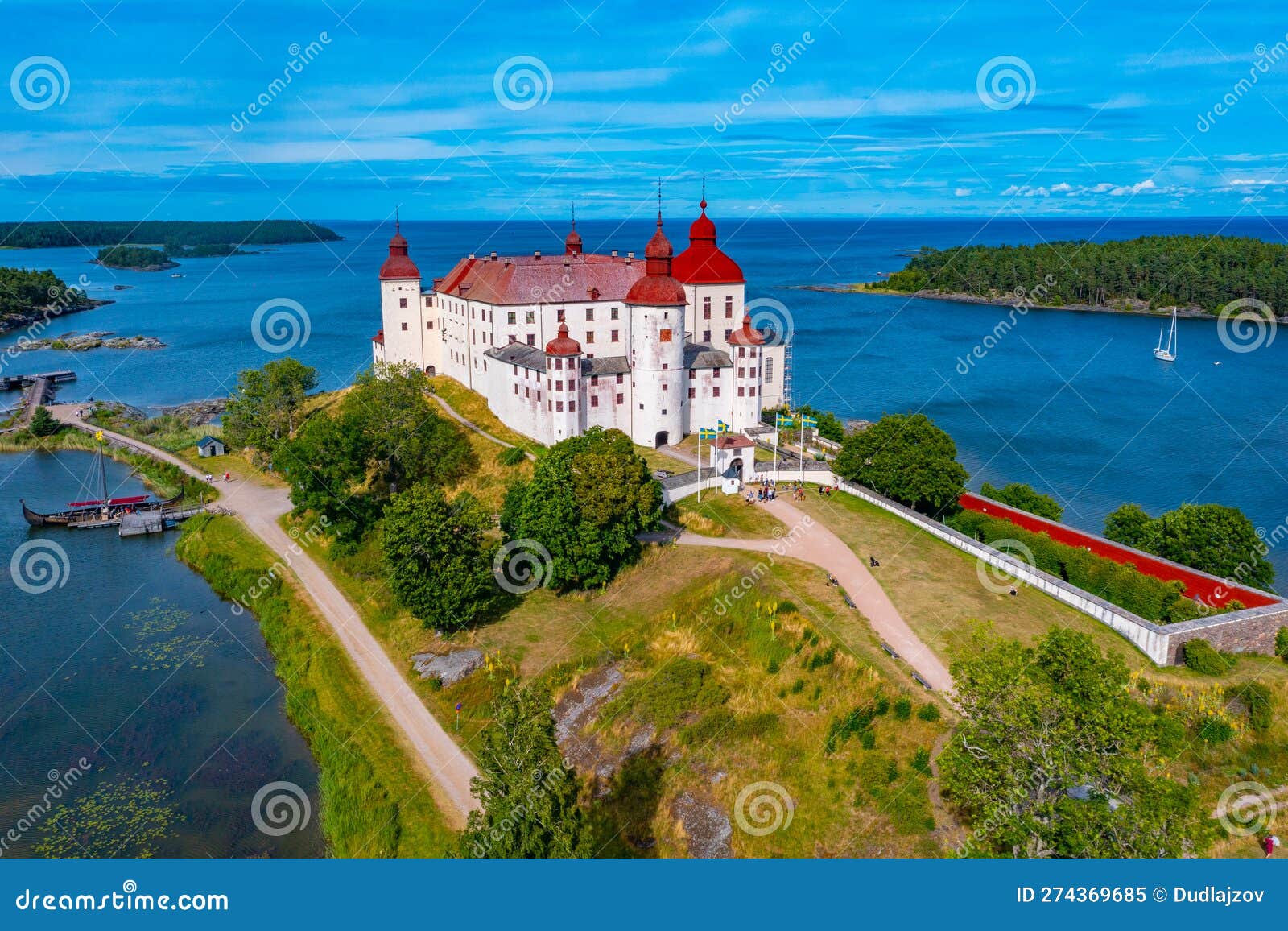 Aerial View of Lacko Castle in Sweden Stock Image - Image of tourism ...