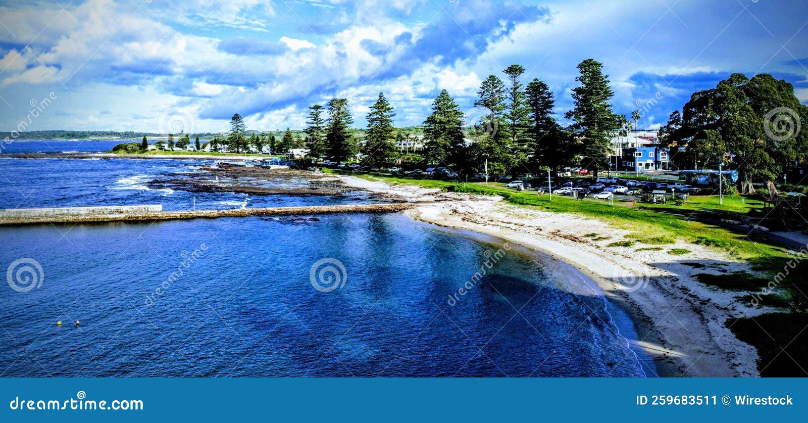 Aerial View of the Lake Illawarra Stock Image - Image of coast, aerial ...