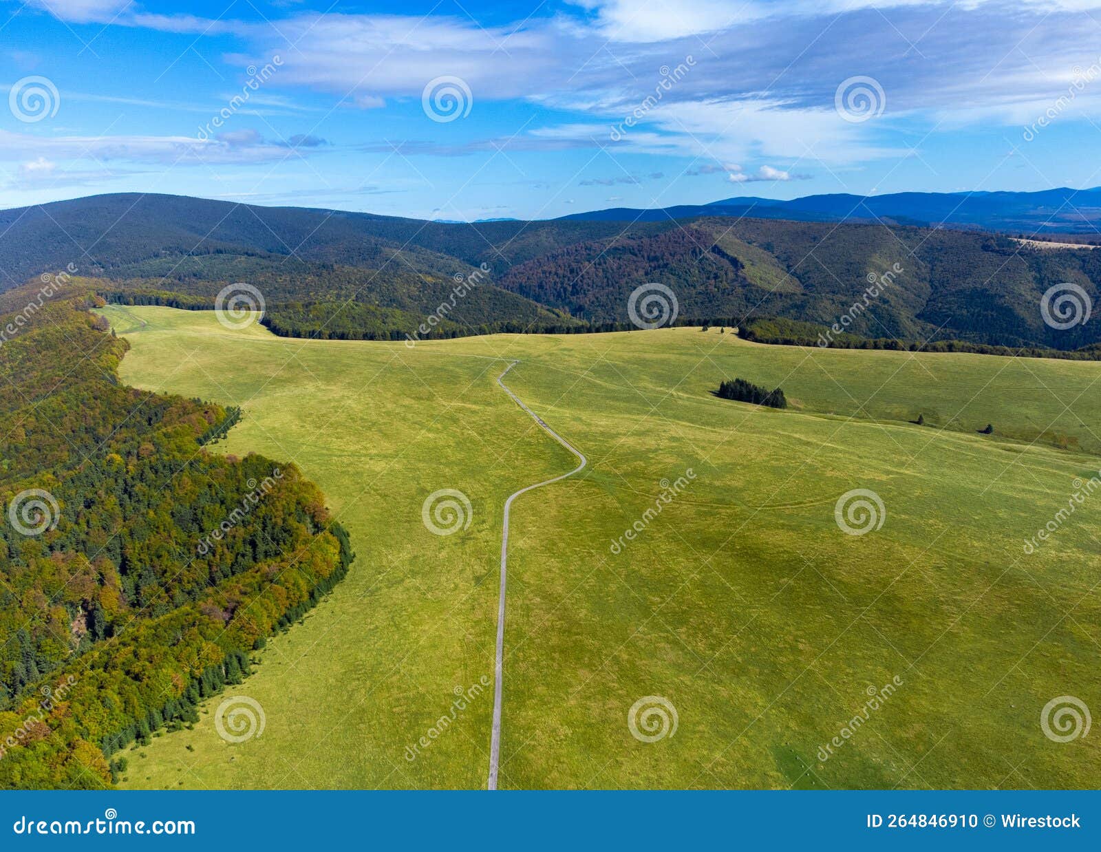 Aerial View of Landscape of an Alpine Pasture Stock Photo - Image of ...