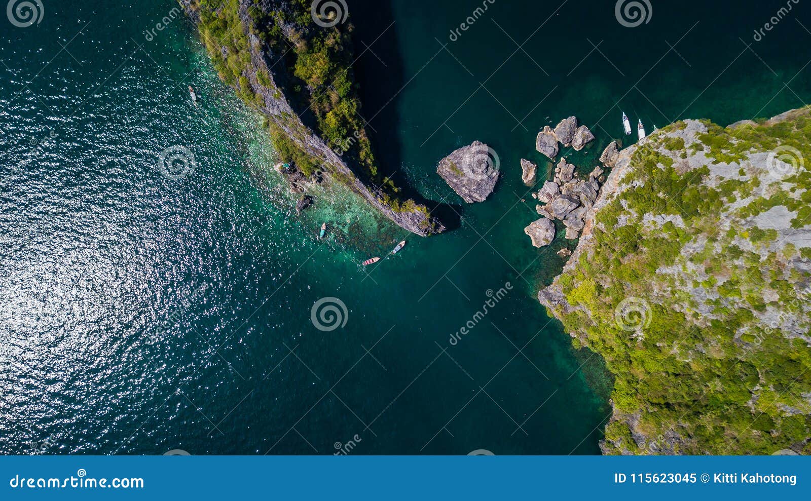 Aerial View Landscape of Island Stock Image - Image of nature, mountain ...