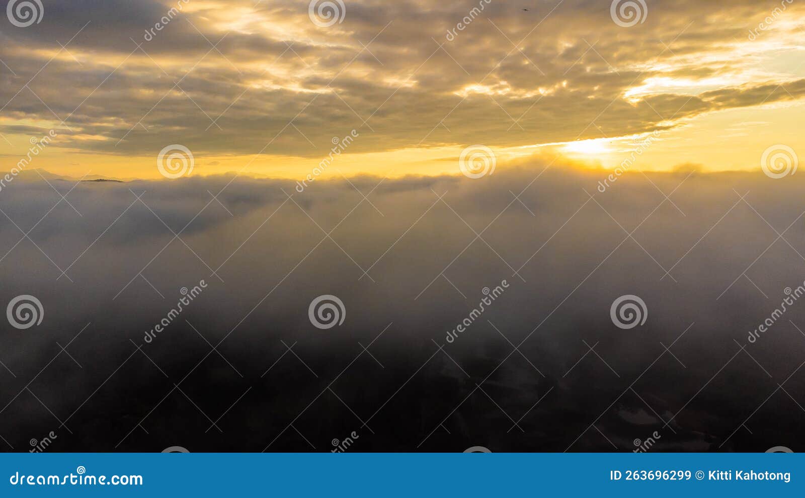 Aerial View of Landscape Sunrise Above Clouds Dramatic Light Stock ...