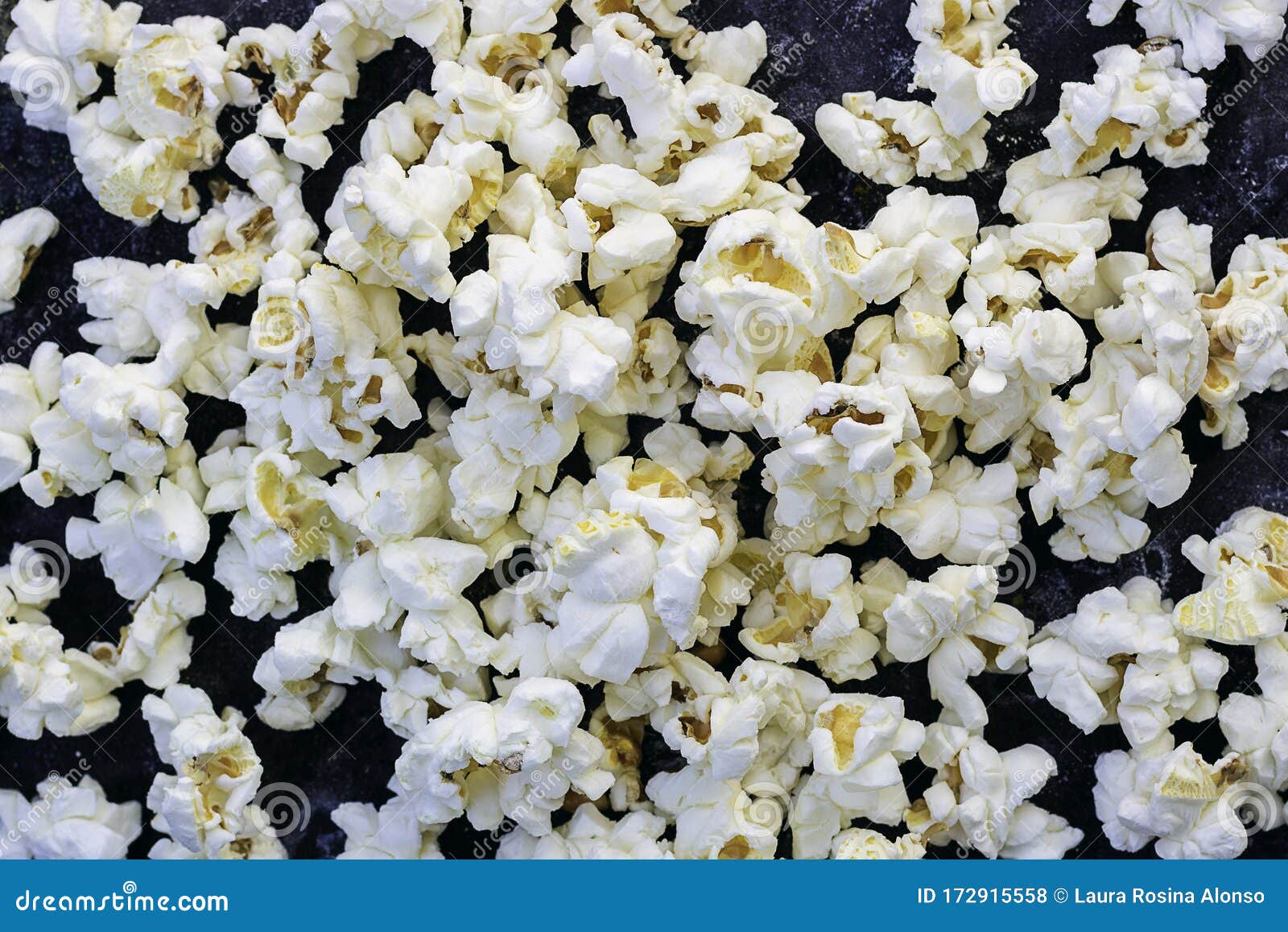 Freshly Made Popcorn Seen from Above Aerial View of Large Amount of ...