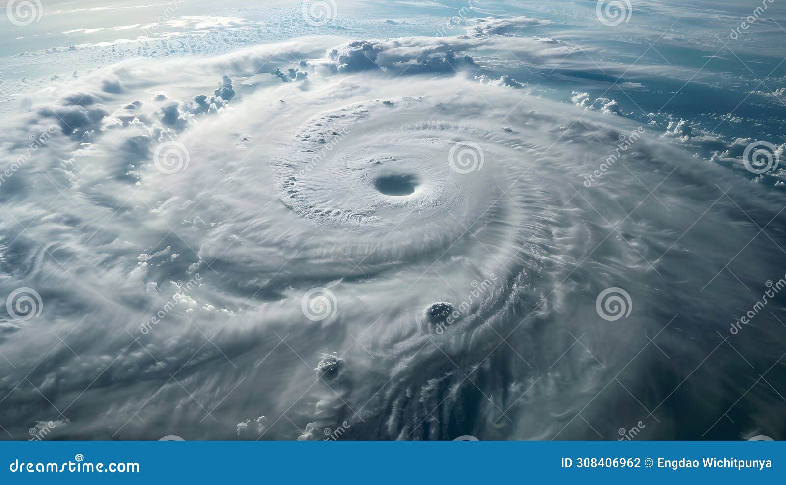 Aerial View of a Large Cyclone from Space in Sci-Fi Style Stock ...