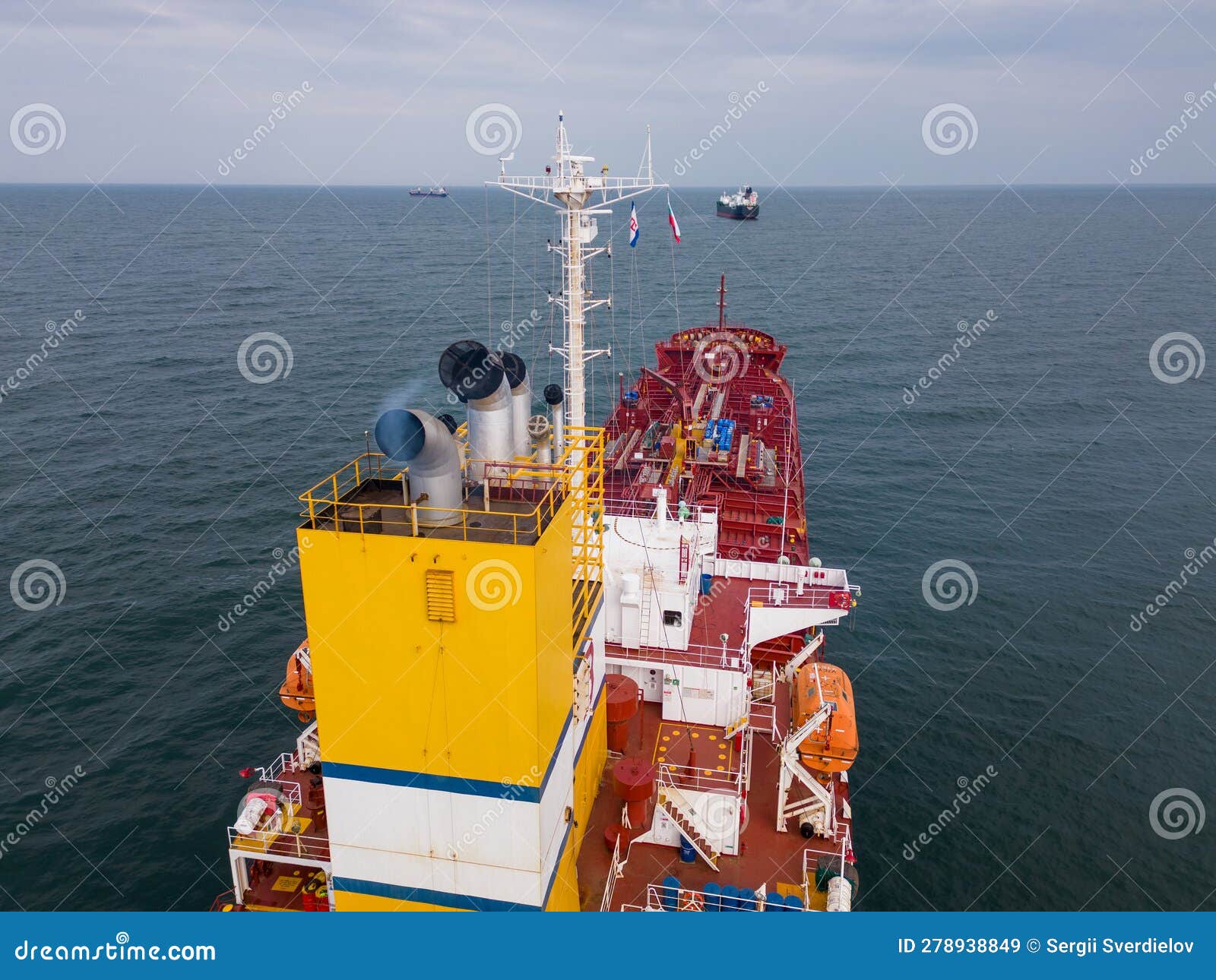 Aerial View of Large General Cargo Ship Bulk Carrier Stock Image ...