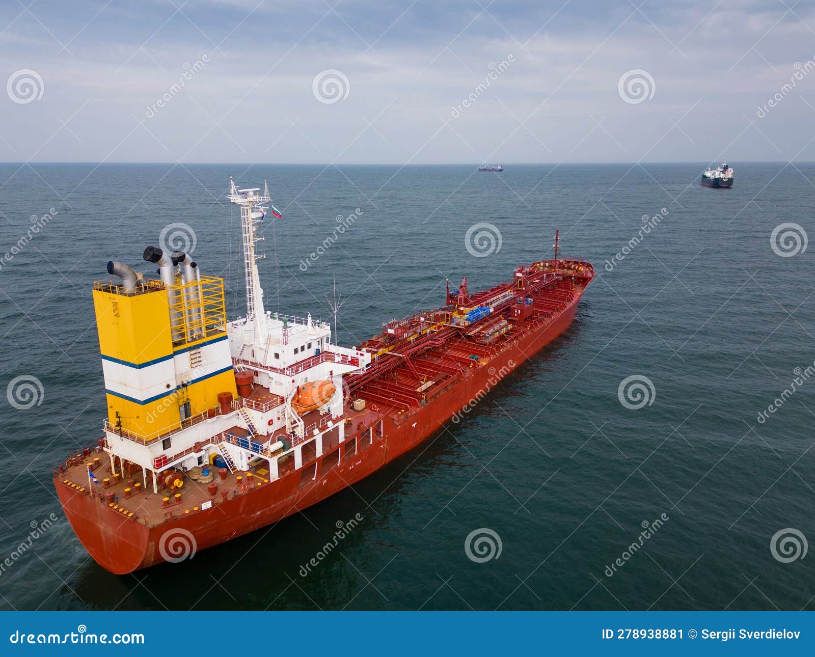 Aerial View of Large General Cargo Ship Bulk Carrier Stock Image ...