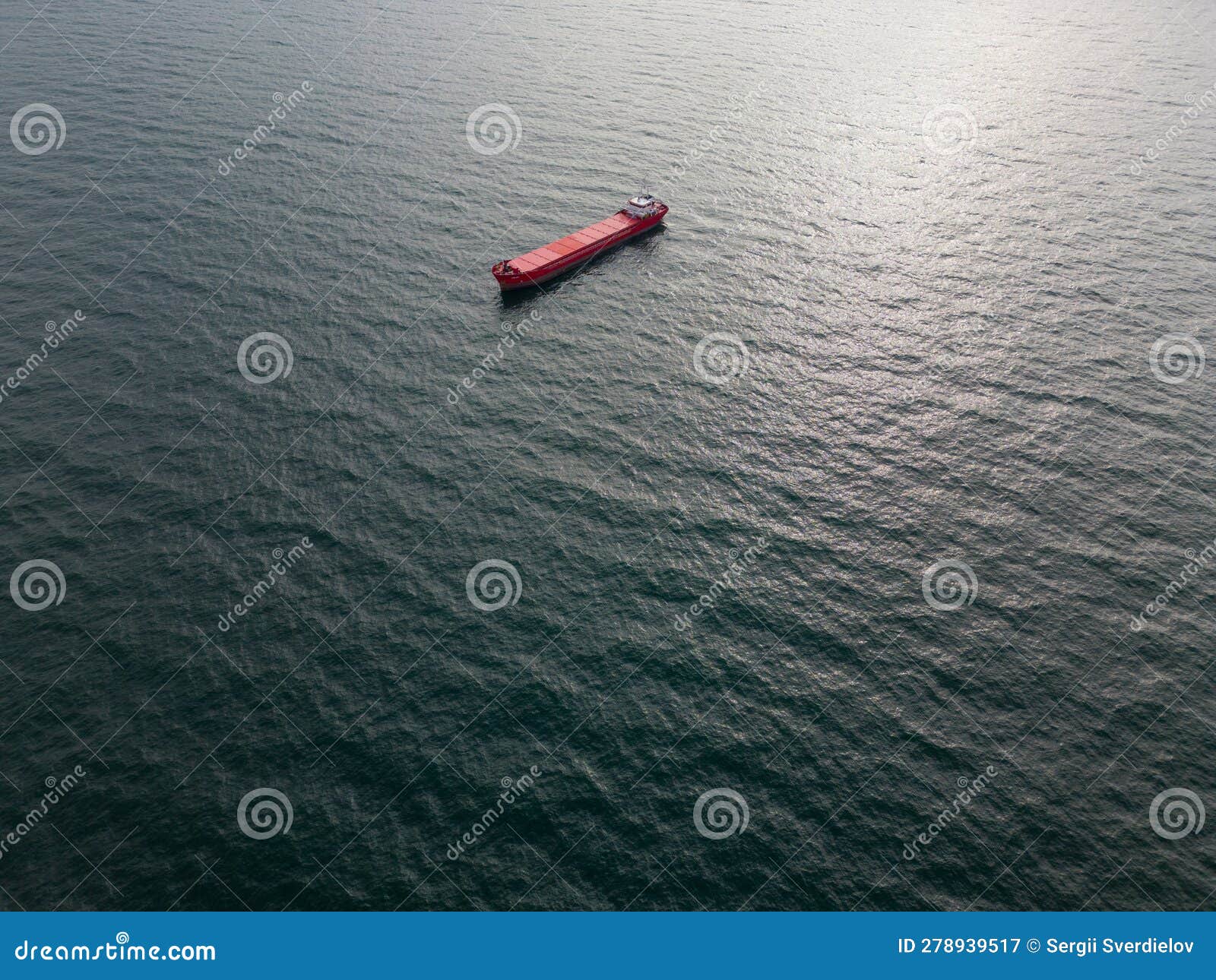 Aerial View of Large General Cargo Ship Bulk Carrier Stock Image ...