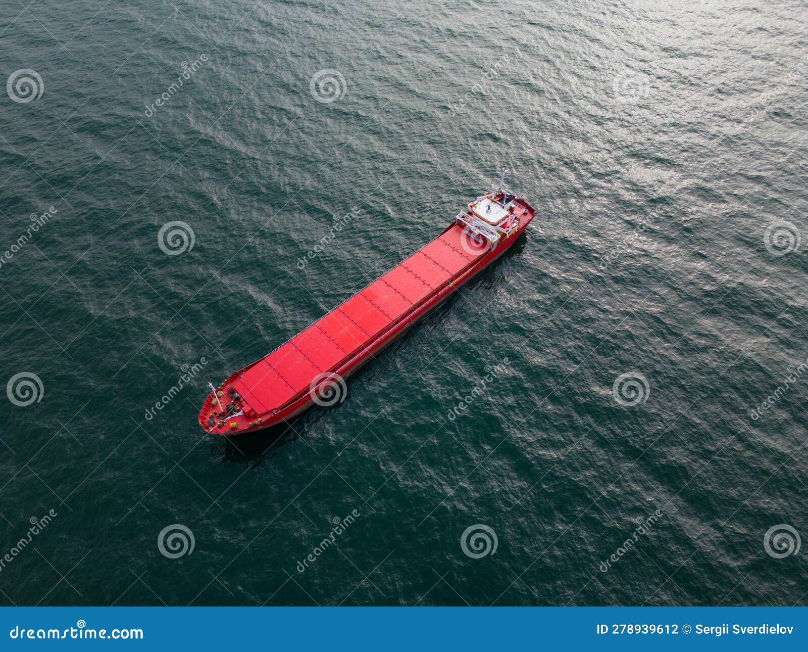 Aerial View of Large General Cargo Ship Bulk Carrier Stock Photo ...