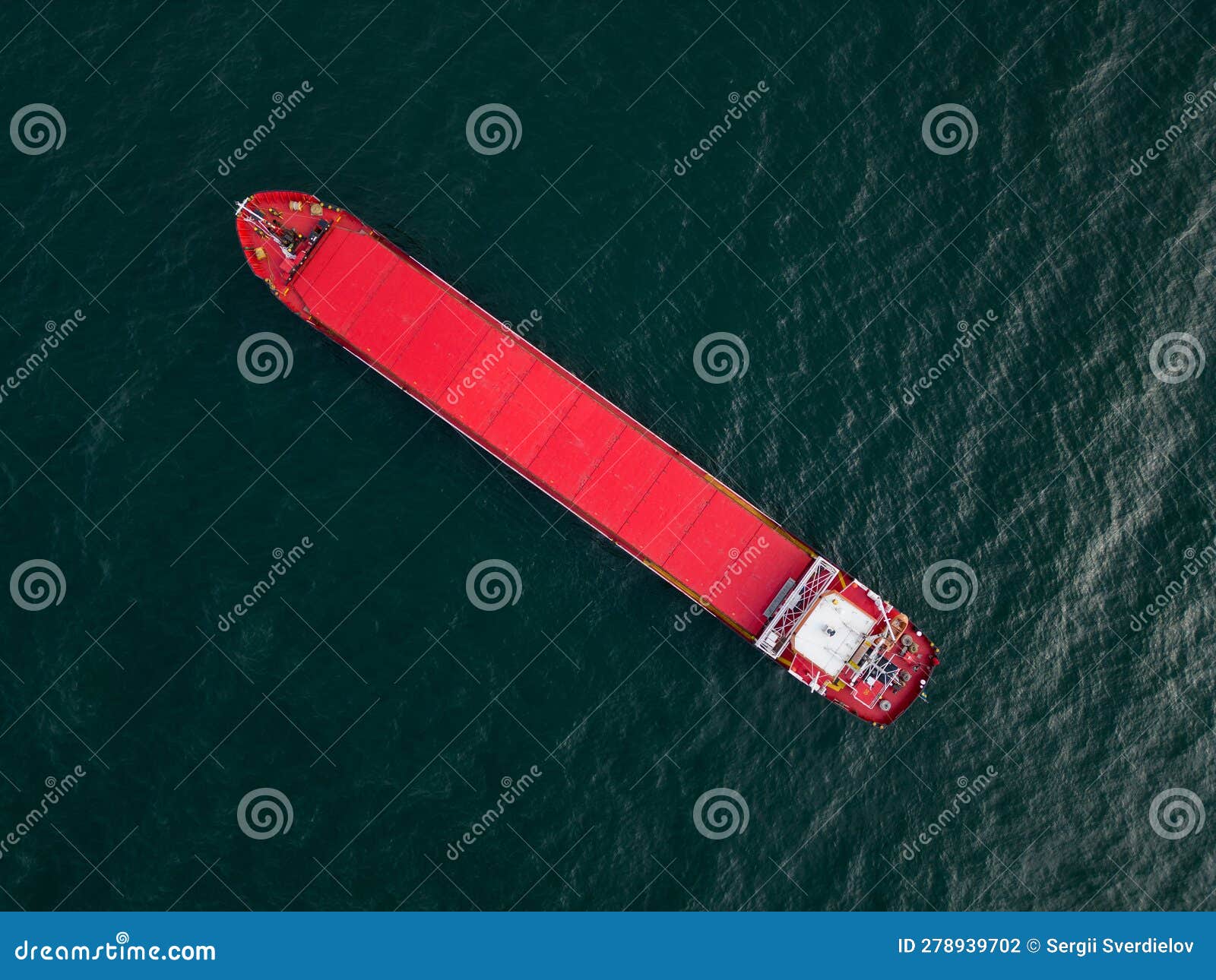 Aerial View of Large General Cargo Ship Bulk Carrier Stock Photo ...