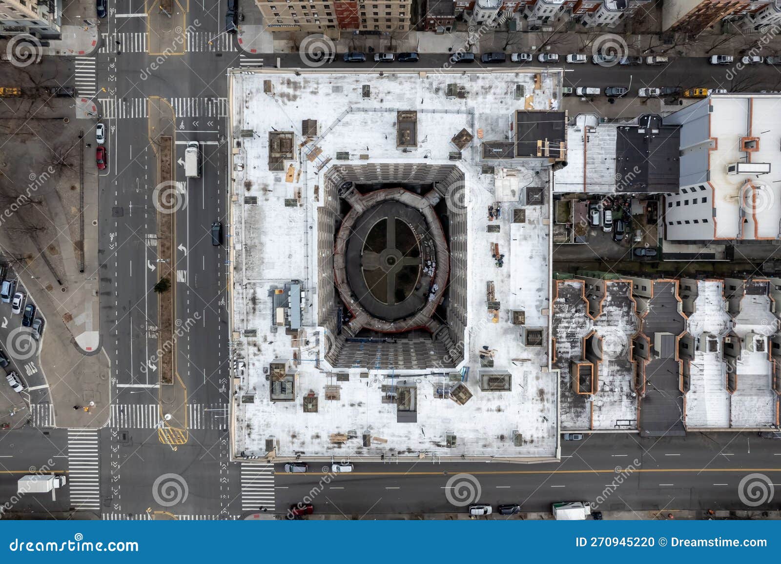 Aerial View of a Large Rectangular Shaped Building, in New York City on ...