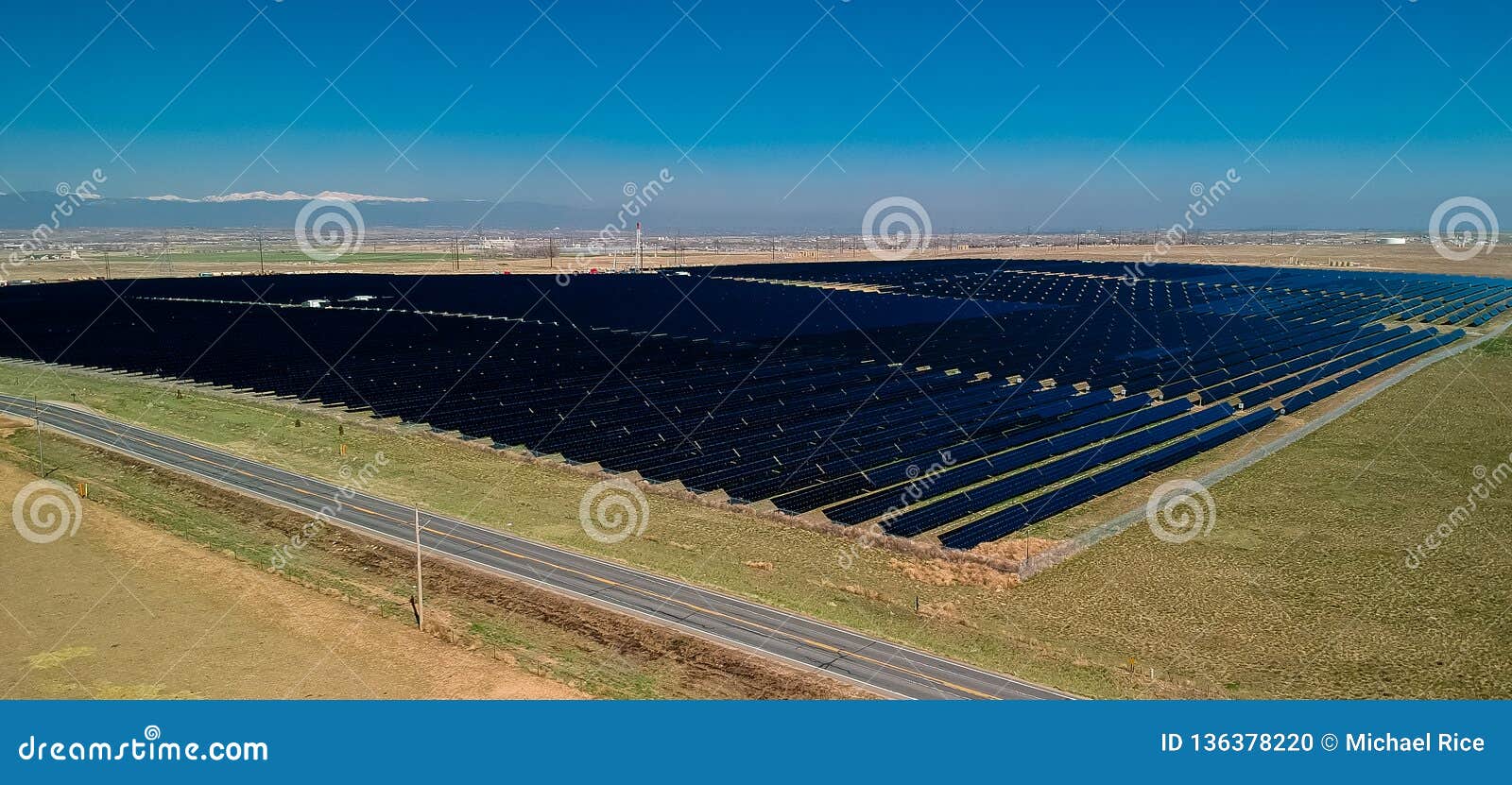 Aerial View of Large Solar Installation in Eastern Plains Colorado ...