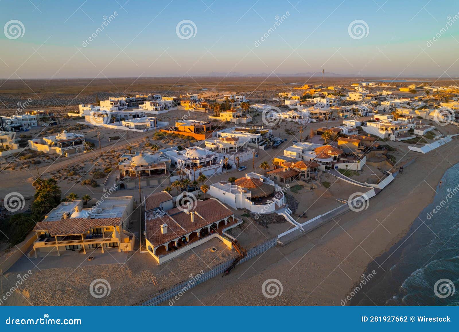 Aerial View of Las Conchas Beachfront in Puerto Penasco, Mexico. Stock ... Aerial View of Las Conchas Beachfront in Puerto Penasco, Mexico. Stock ...