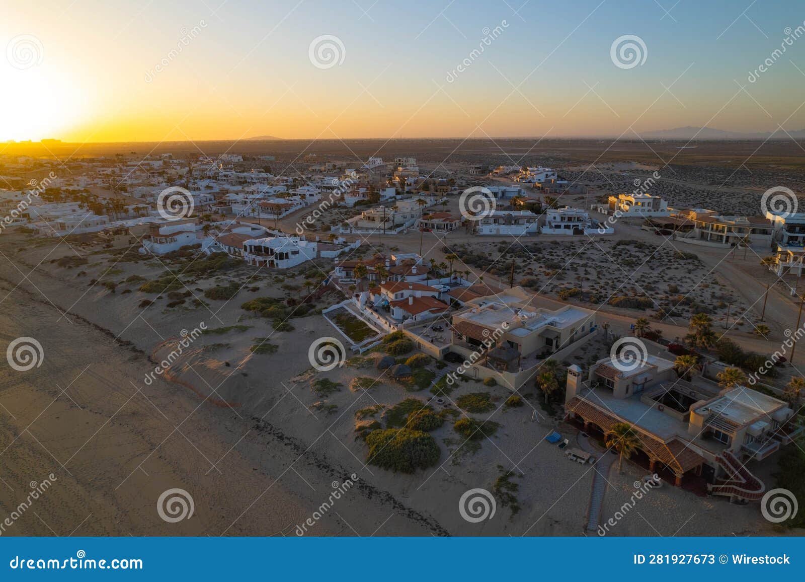 Aerial View of Las Conchas Beachfront in Puerto Penasco, Mexico. Stock ... Aerial View of Las Conchas Beachfront in Puerto Penasco, Mexico. Stock ...