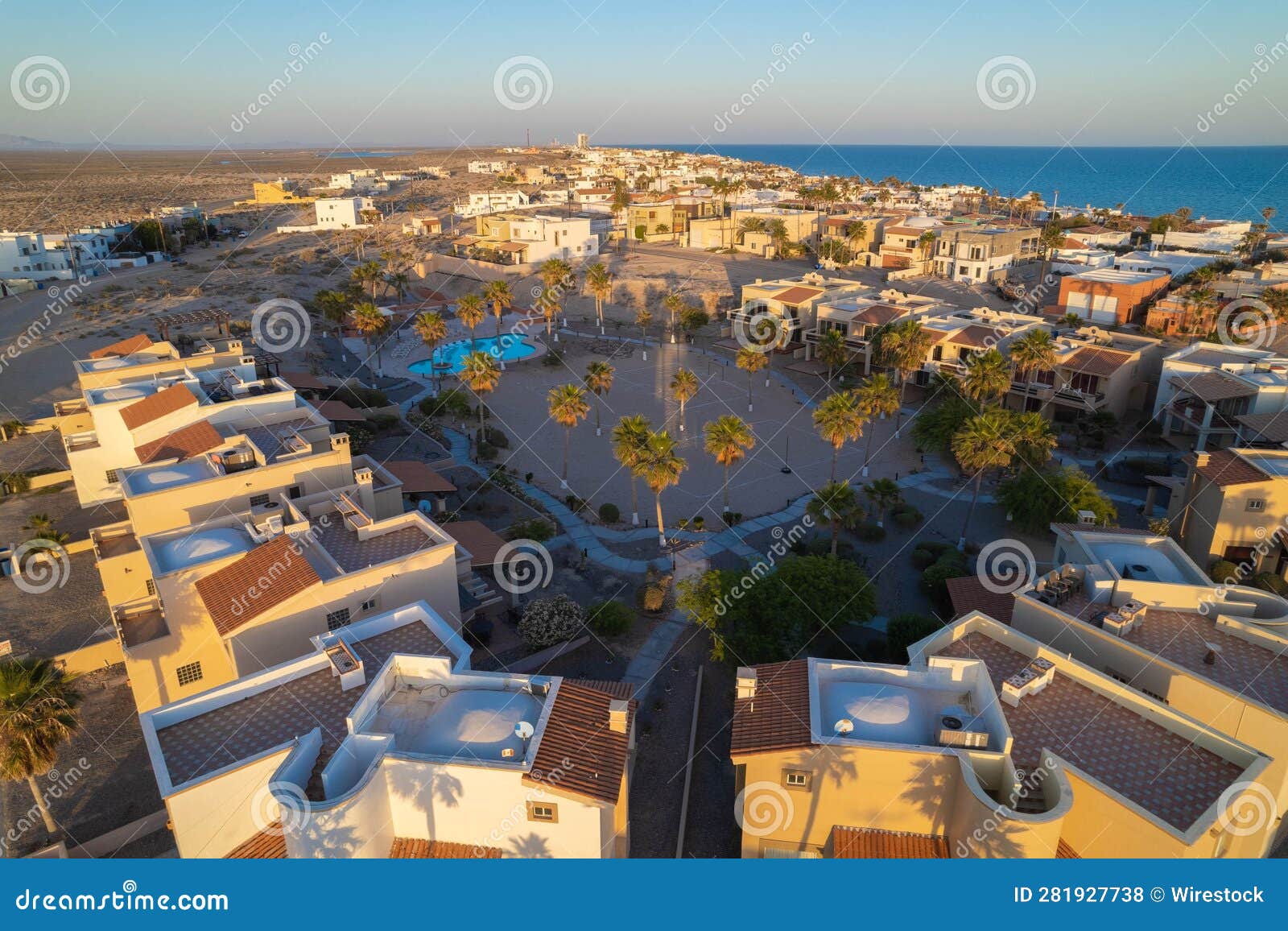 Aerial View of Las Conchas Beachfront in Puerto Penasco, Mexico. Stock ... Aerial View of Las Conchas Beachfront in Puerto Penasco, Mexico. Stock ...