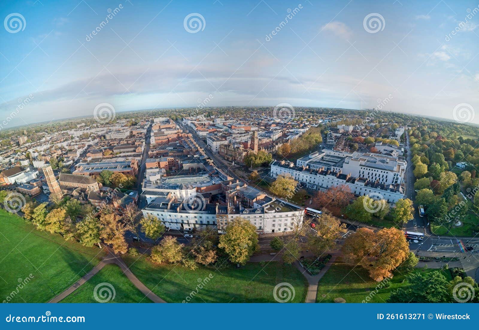 Aerial View of Leamington Spa, Warwickshire Stock Image - Image of sightseeing, landmark: 261613271
