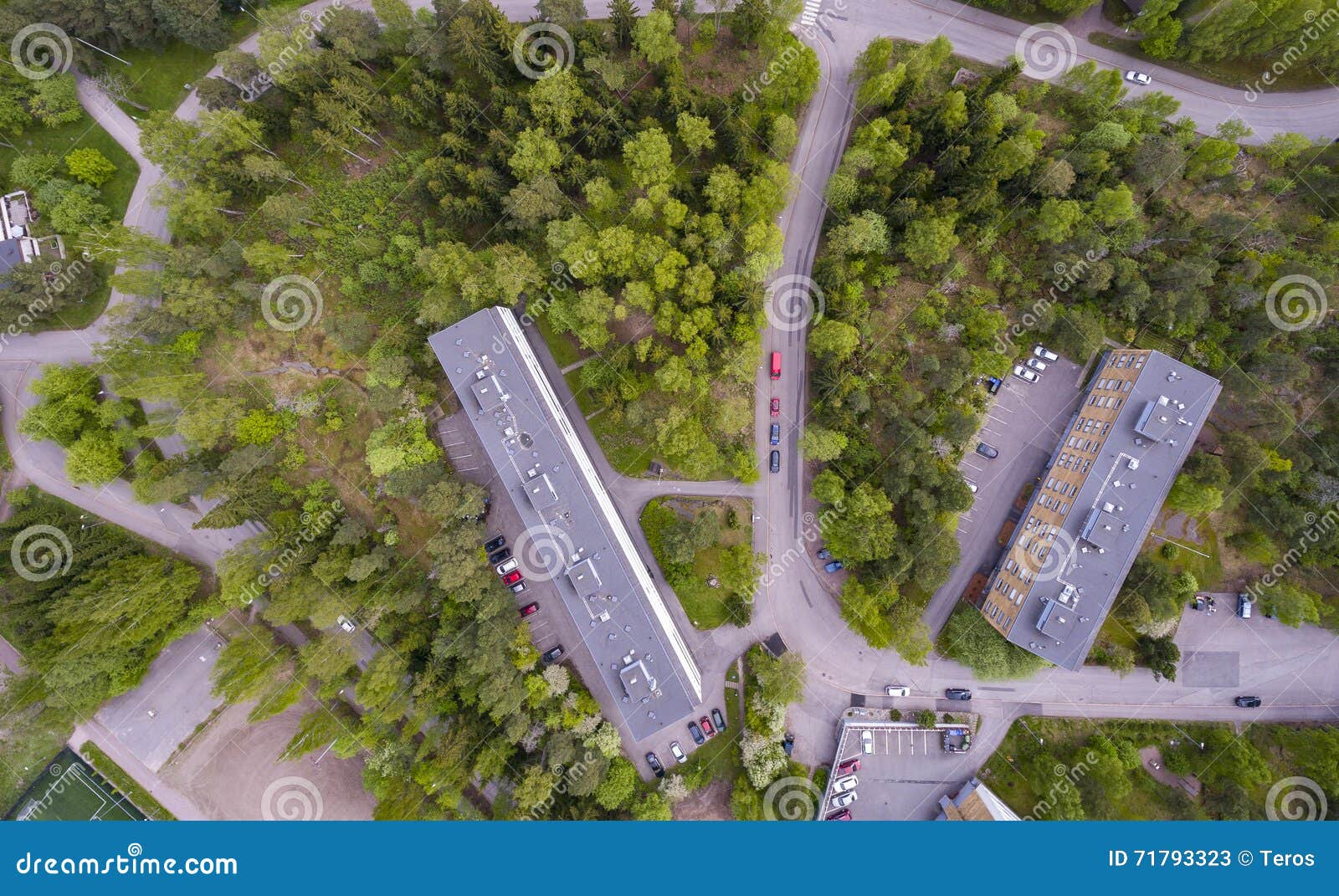 Aerial view of the lehtisa stock image. Image of summery - 71793323