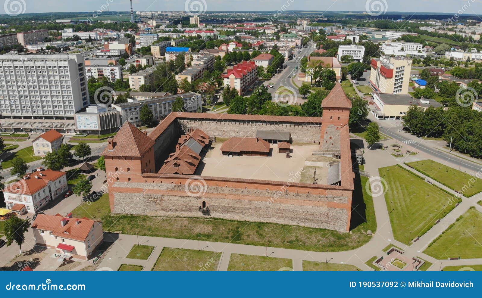 Aerial View of Lida Castle. the City of Lida. Belarus. Stock Photo ...