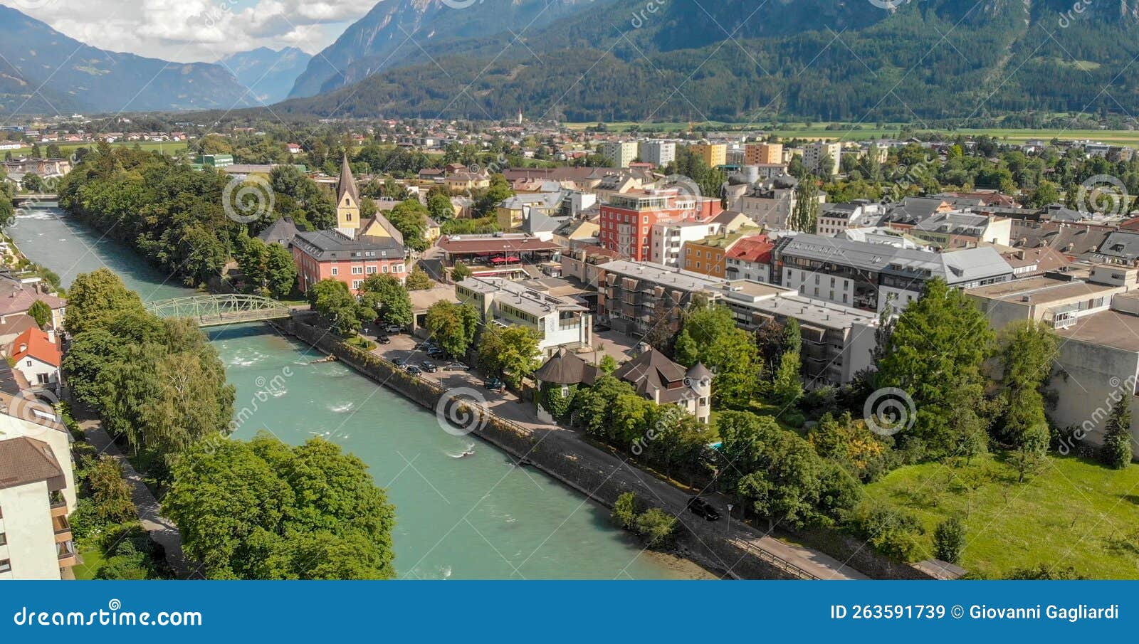Aerial View of Lienz, Austria Stock Image - Image of scenery, scenic ...