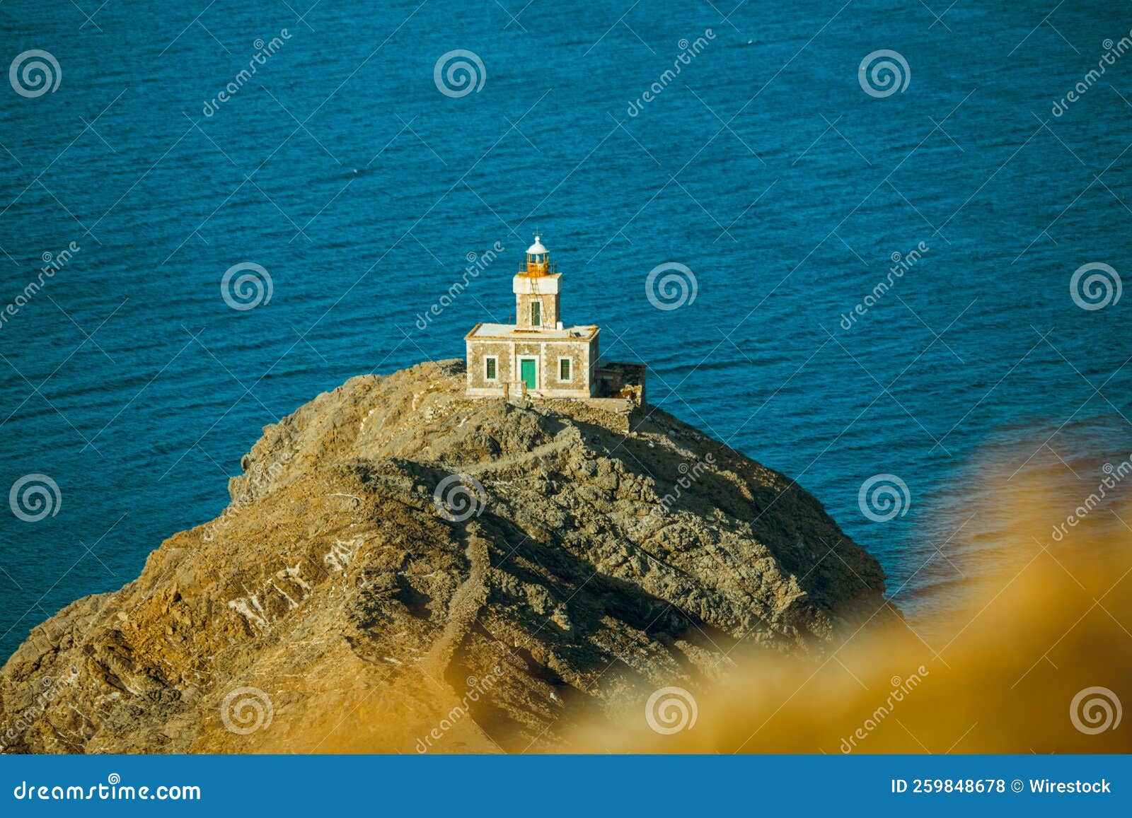 Aerial View of a Lighthouse Stock Photo - Image of island, house: 259848678