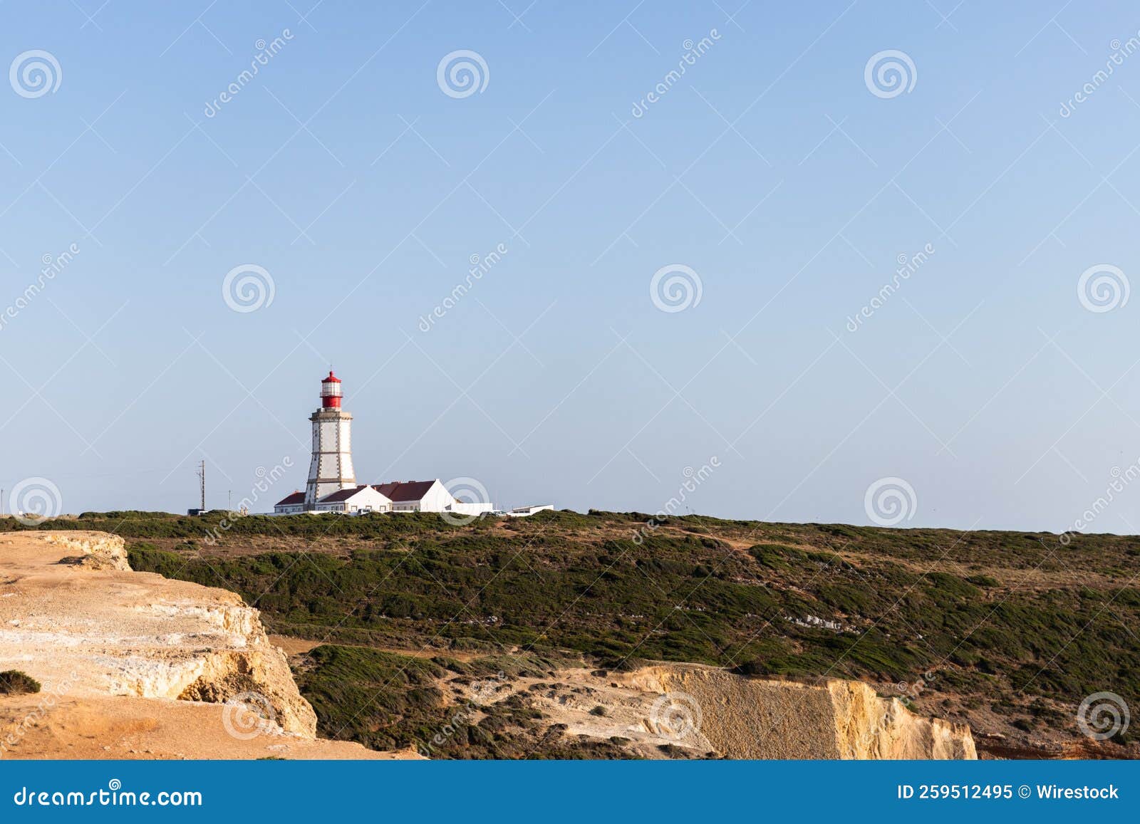 Aerial View of Lighthouse on Rock Stock Image - Image of architecture ...