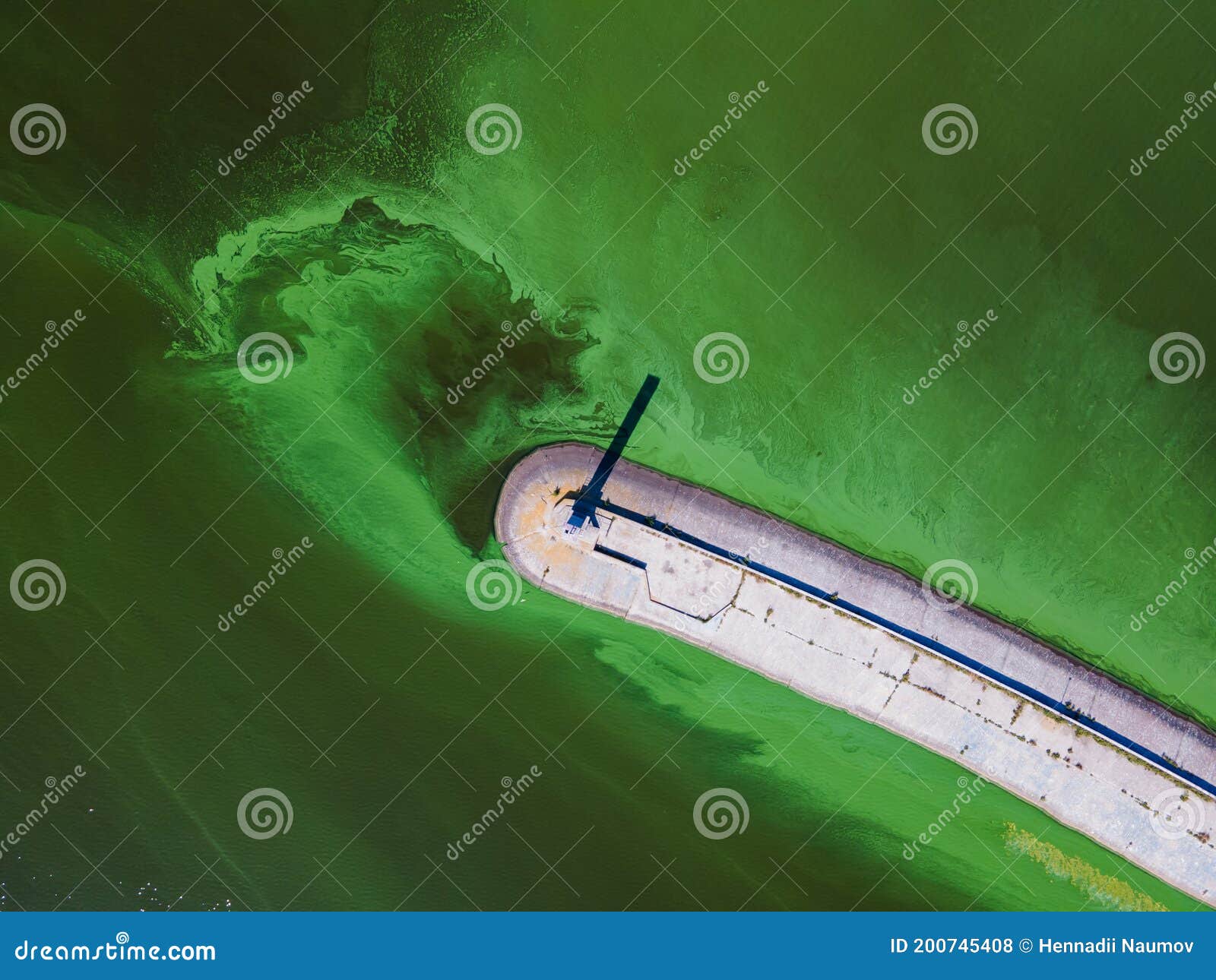 Aerial View of the Lighthouse Surrounded by Algal Bloom Stock Photo ... Aerial View of the Lighthouse Surrounded by Algal Bloom Stock Photo ...
