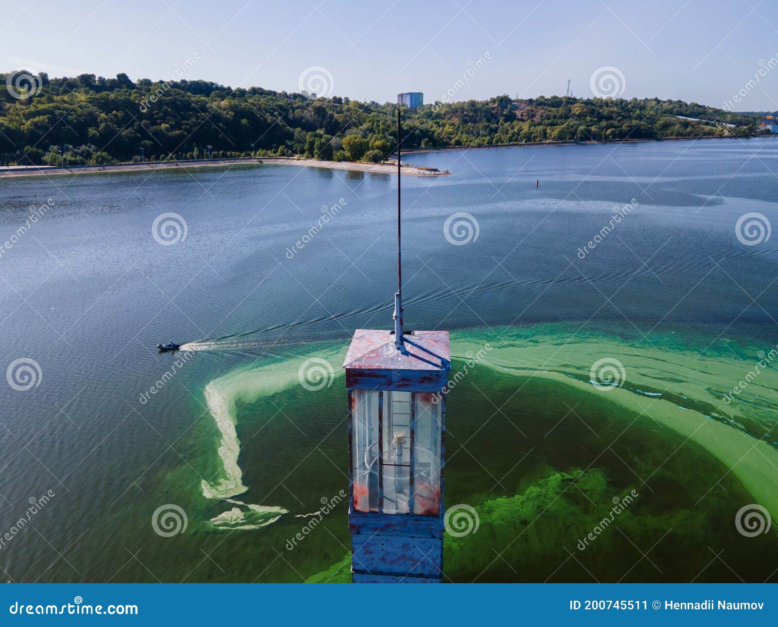 Aerial View of the Lighthouse Surrounded by Algal Bloom Stock Image ... Aerial View of the Lighthouse Surrounded by Algal Bloom Stock Image ...