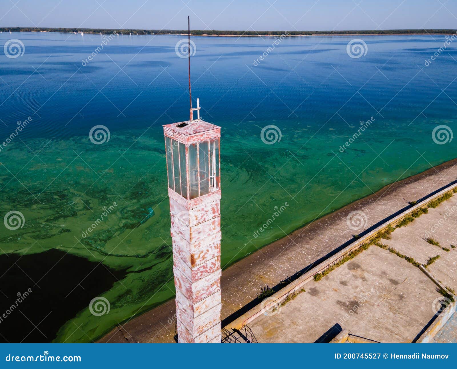 Aerial View of the Lighthouse Surrounded by Algal Bloom Stock Image ... Aerial View of the Lighthouse Surrounded by Algal Bloom Stock Image ...
