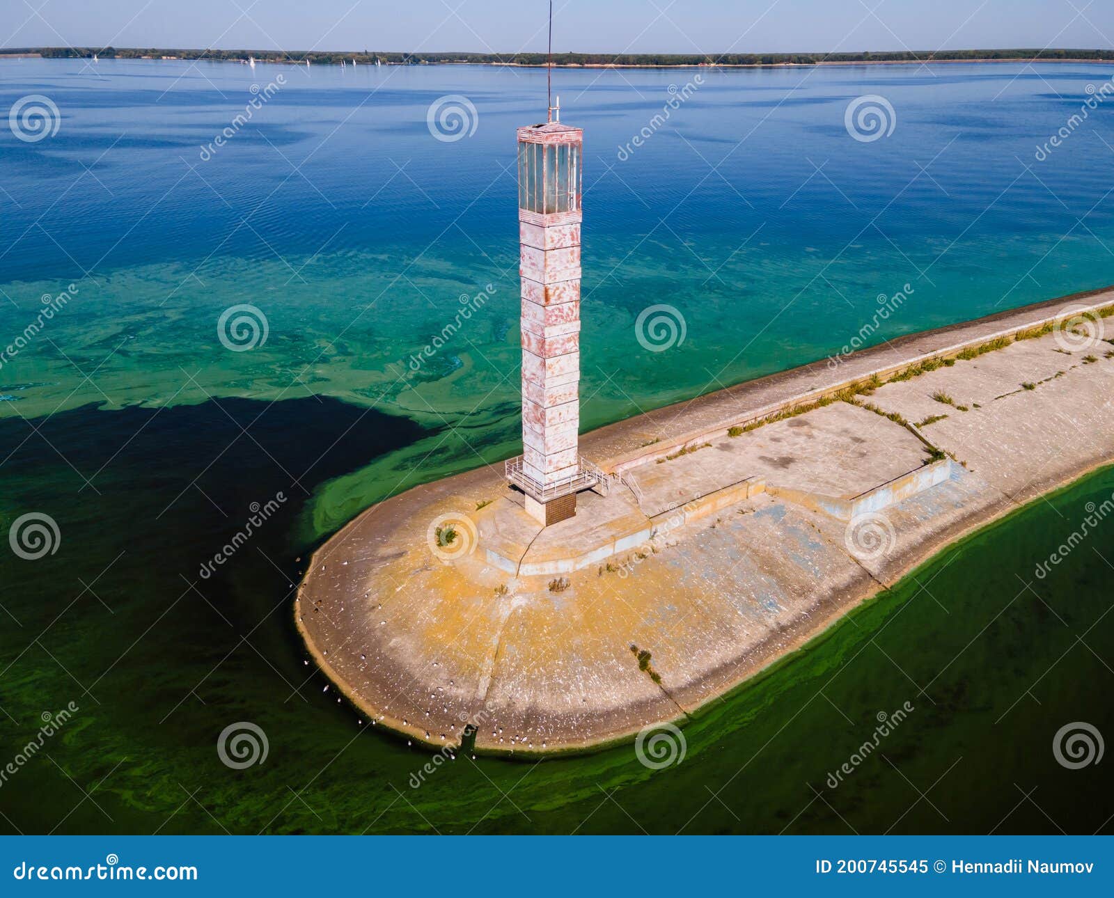 Aerial View of the Lighthouse Surrounded by Algal Bloom Stock Image ... Aerial View of the Lighthouse Surrounded by Algal Bloom Stock Image ...