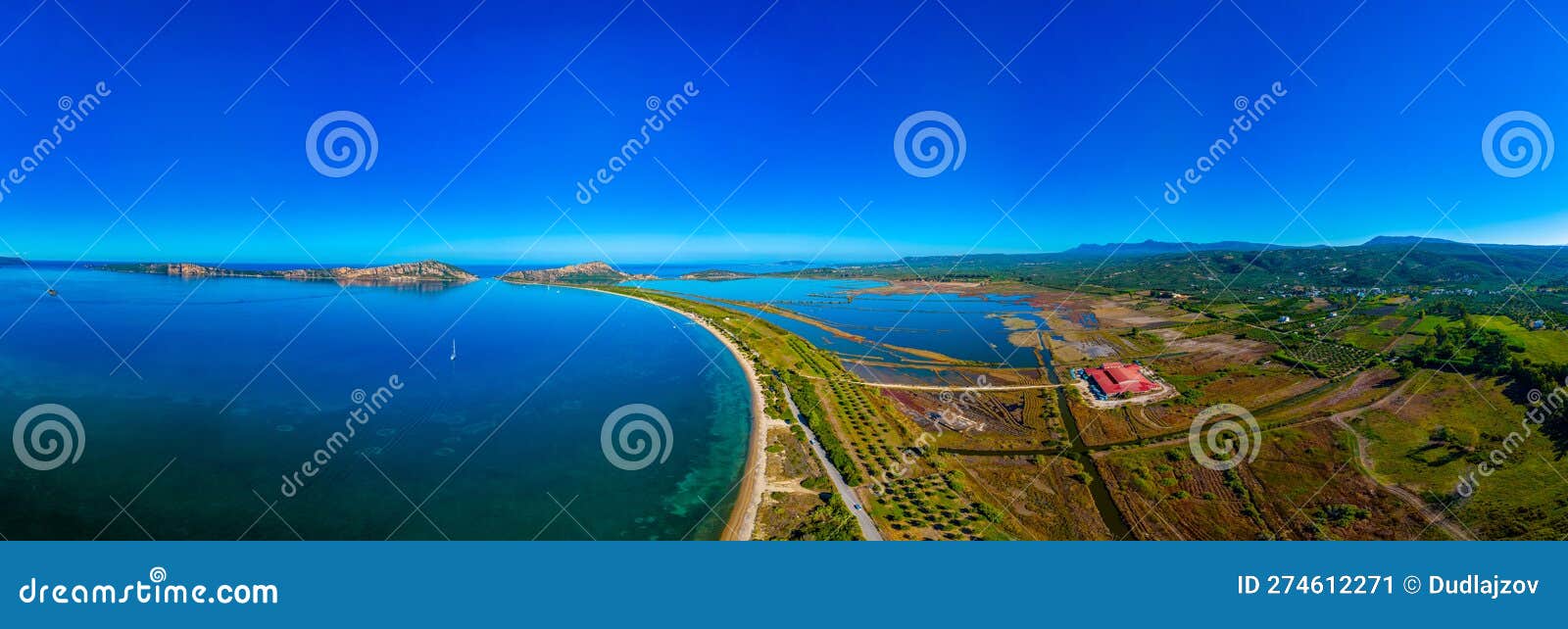 Aerial View of Limni Divari Lagoon in Greece Stock Image - Image of ...