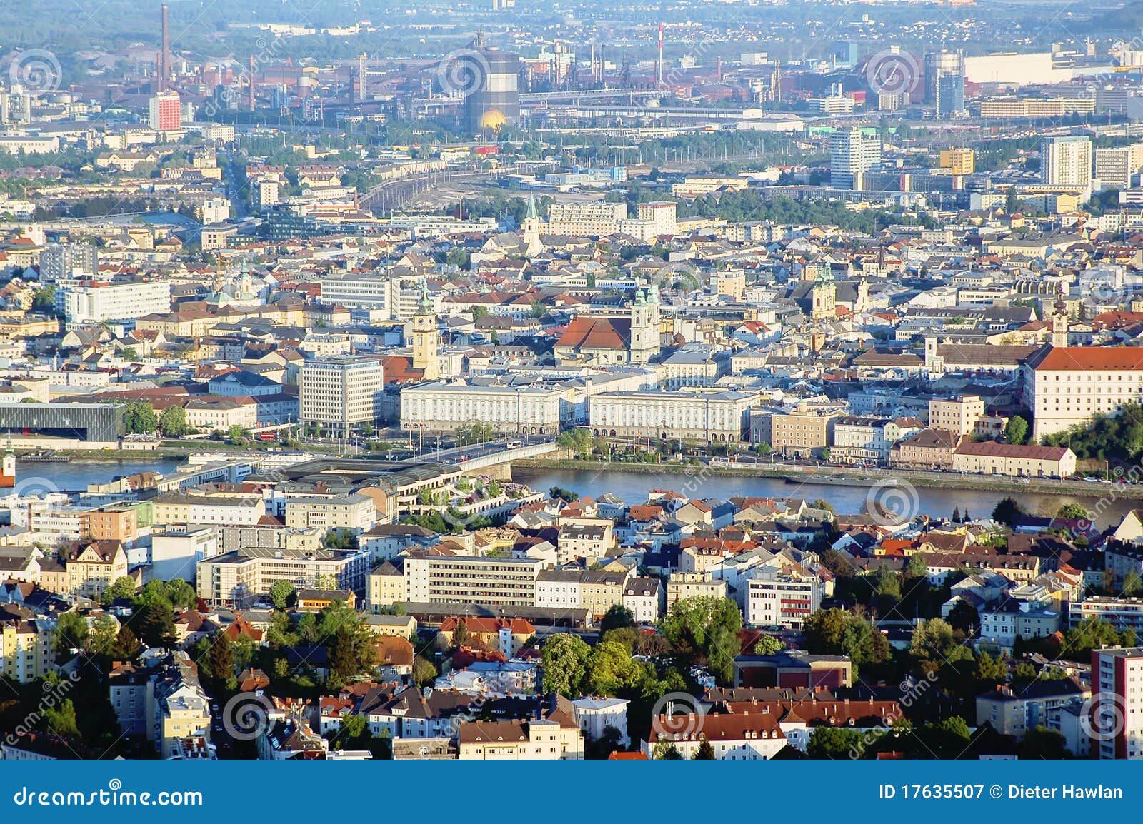 Aerial View of Linz stock image. Image of upper, destination - 17635507