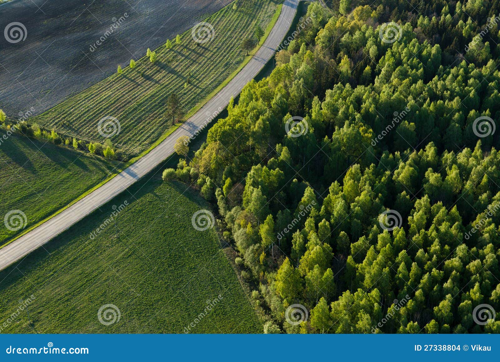 Aerial View of Lithuanian Countryside Stock Photo - Image of cultivated ...