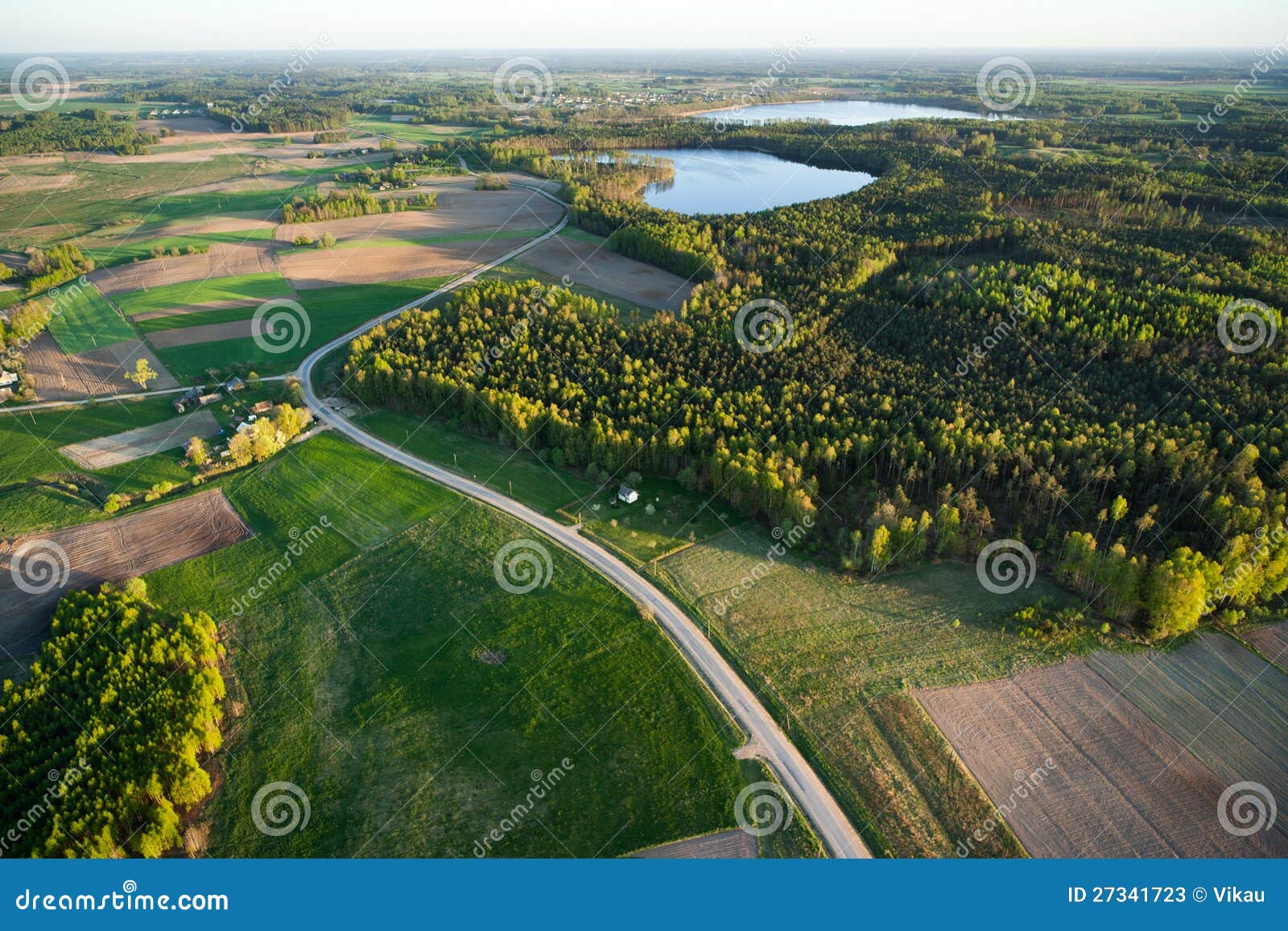 Aerial View of Lithuanian Countryside at Spring Stock Image - Image of ...