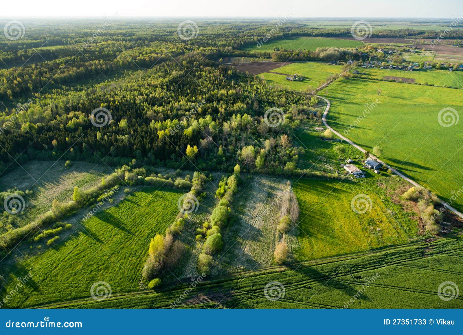 Aerial View of Lithuanian Countryside at Spring Stock Image - Image of ...